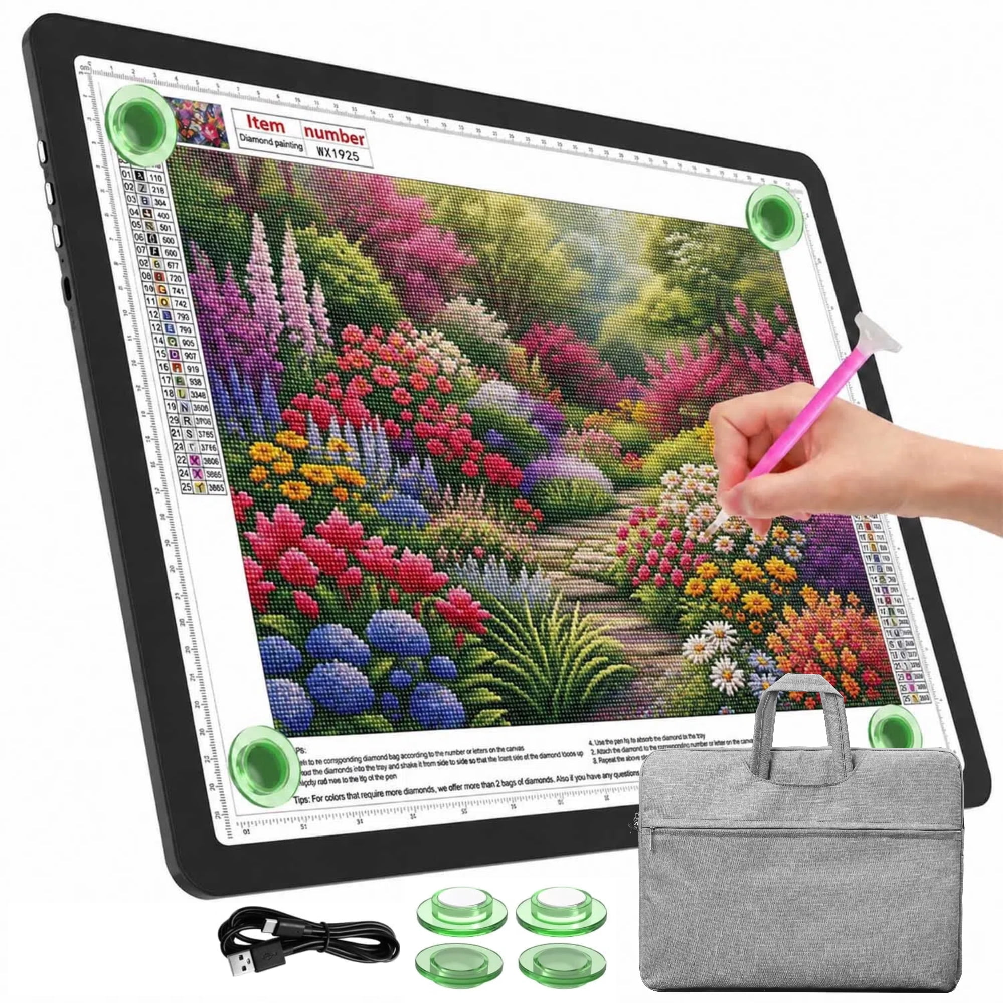 KOBAIBAN A3 Light Board with Bag & Magnets, 6000 Lux, 3 Color Modes ...