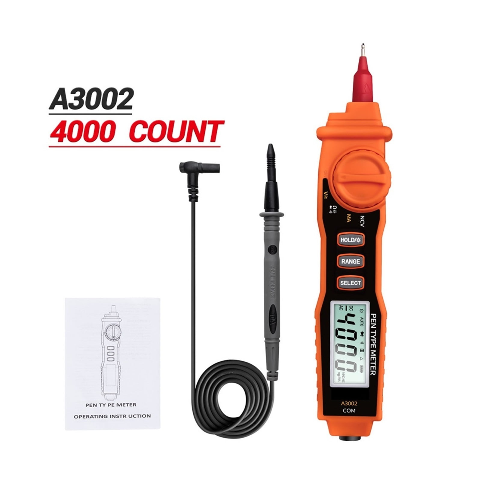 A3002 Non-Contact Multimeter Pen Type 4000 Counts with Non Contact AC ...