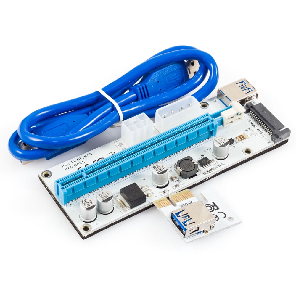 A349PC VER008S Riser Card pci-e x1 to x16 6pin+4pin+SATA power ...