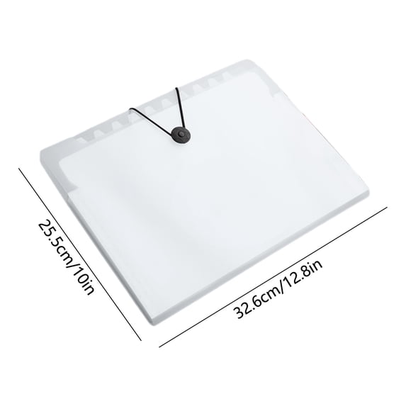 A4 12-Pocket Expanding Plastic Accordion File Folder with Elastic Cord ...