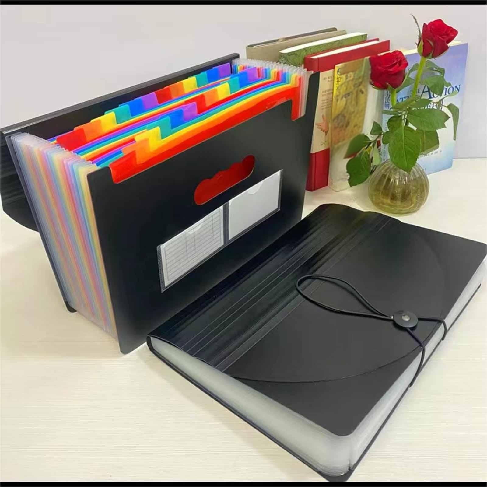 A4 13-Pocket Expanding Accordion File Folder with Handle & Secure ...