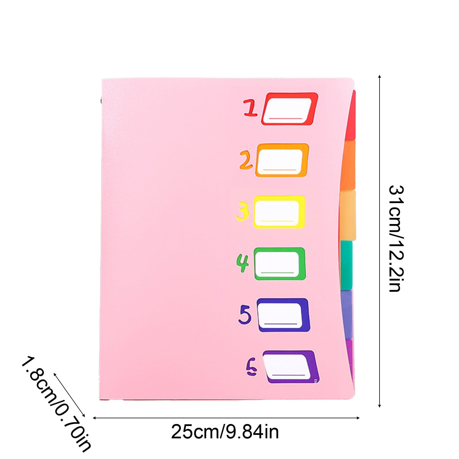 A4 6-Pocket Expanding File Folder with Colorful Numbered Index Tabs ...