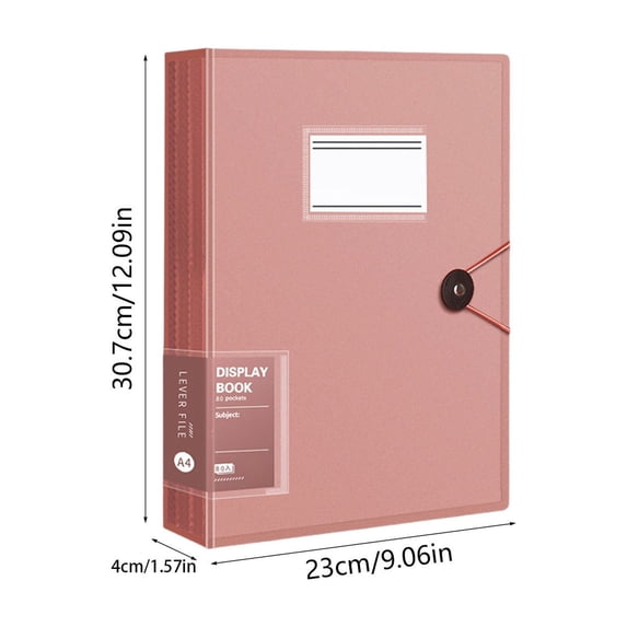 A4 60 Pockets Display Book, Durable Matte Plastic Presentation Folder ...