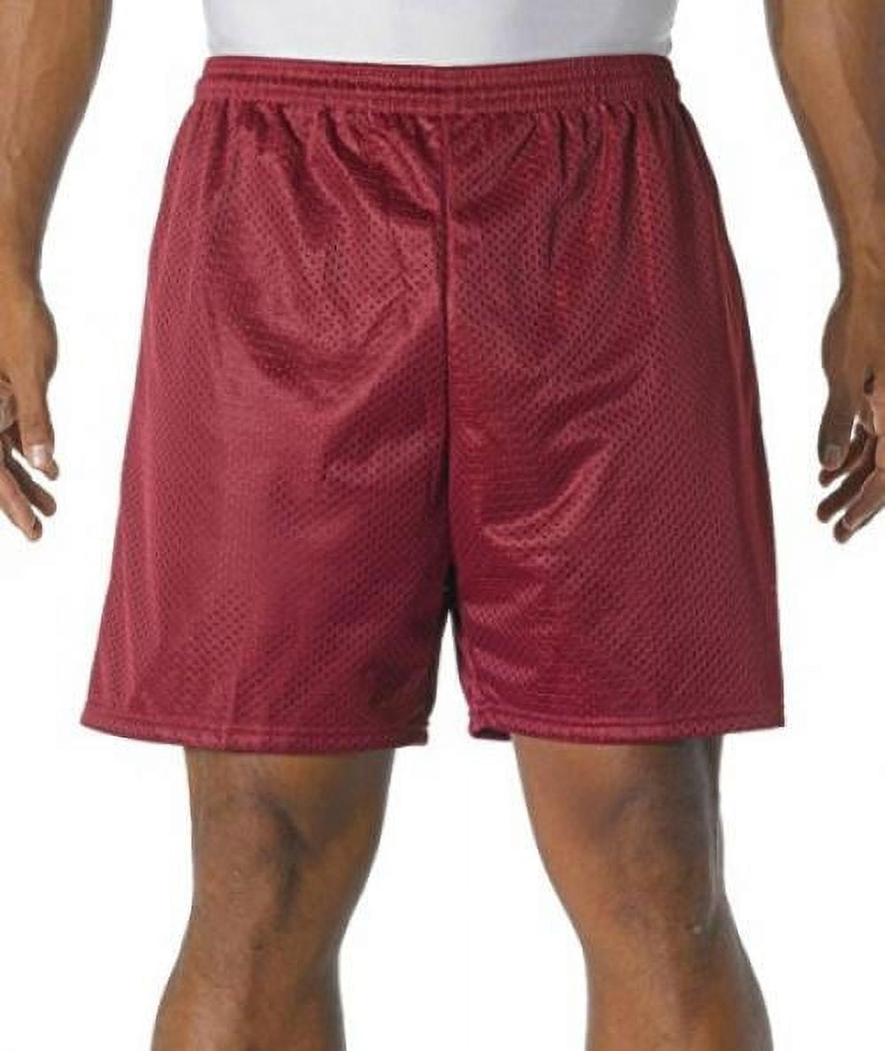 A4 7" Lined Tricot Mesh Short, Cardinal, Medium - Walmart.com