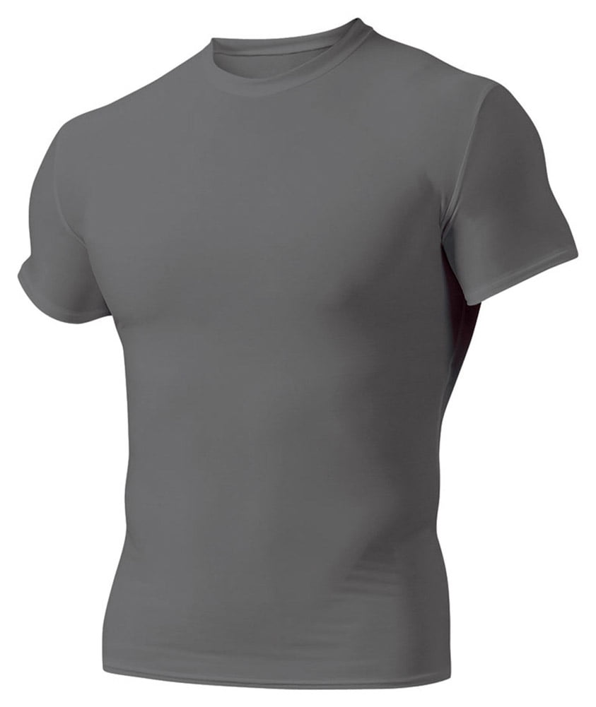 A4 Apparel N3130 Short Sleeve Compression Crew - Graphite - Medium ...