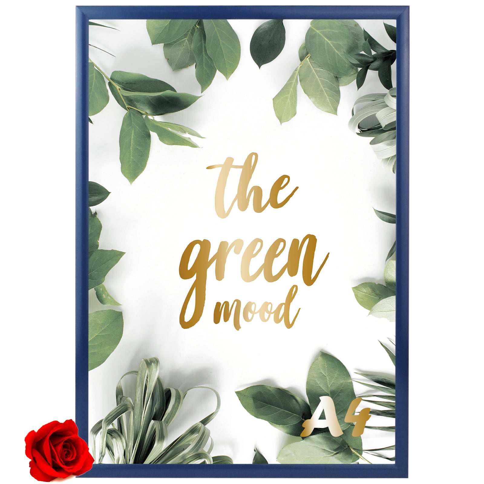 A4 Blue Classic Metal Frame, Aluminum Picture Frame with Plexiglass ...