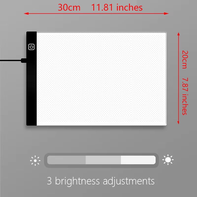 A4 Children Drawing Board 3 level Adjustable Brightness Light Notebook ...