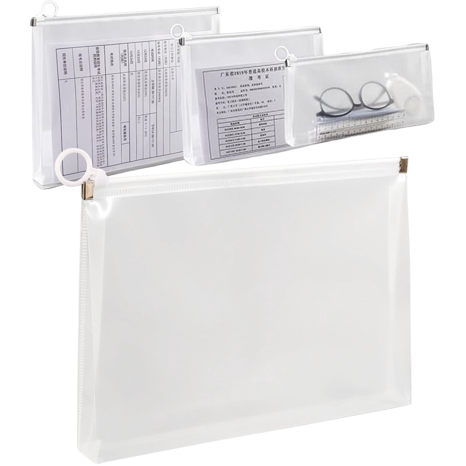 A4 Clear 3D Zipper Pouch, Transparent Stand Up Storage Bag, Waterproof ...