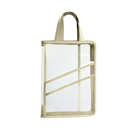 A4 Clear PVC Handheld Document Bag with Multi Pocket Subject Folder ...