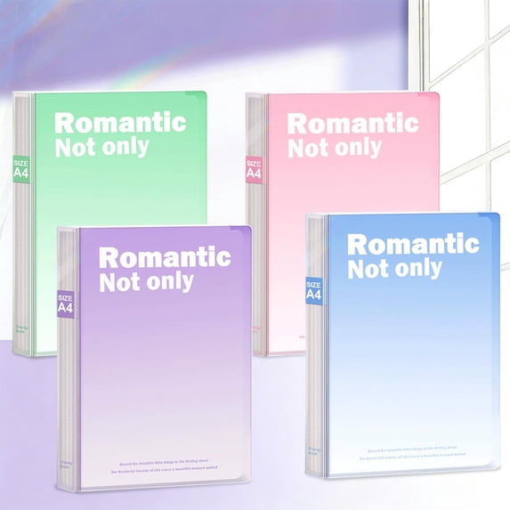 A4 Clear Pocket Document Folder 60 Page Desk Office Essential Gradient ...