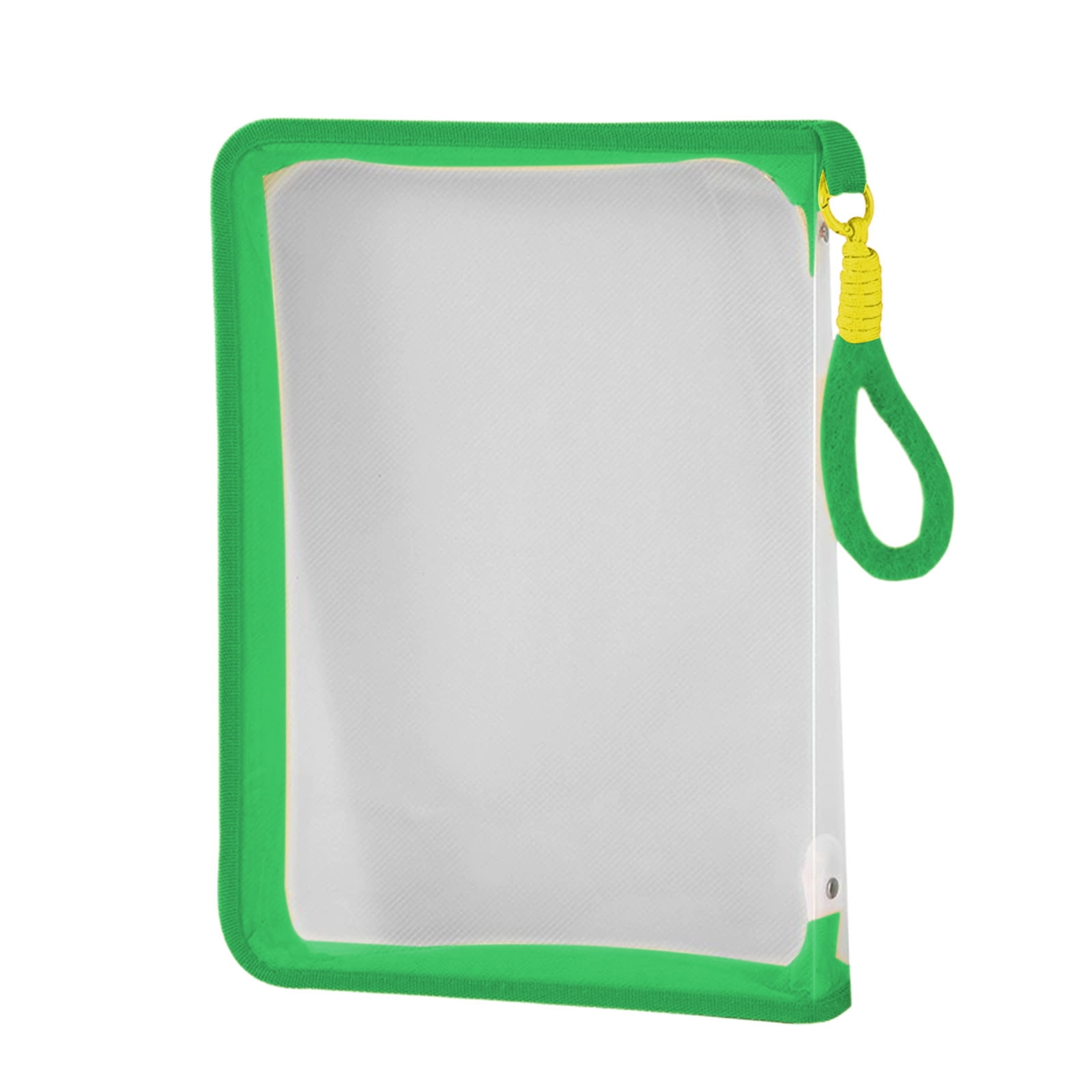 A4 Clear Zipper File Folder with Fuzzy Handle, Colorful Large Capacity ...
