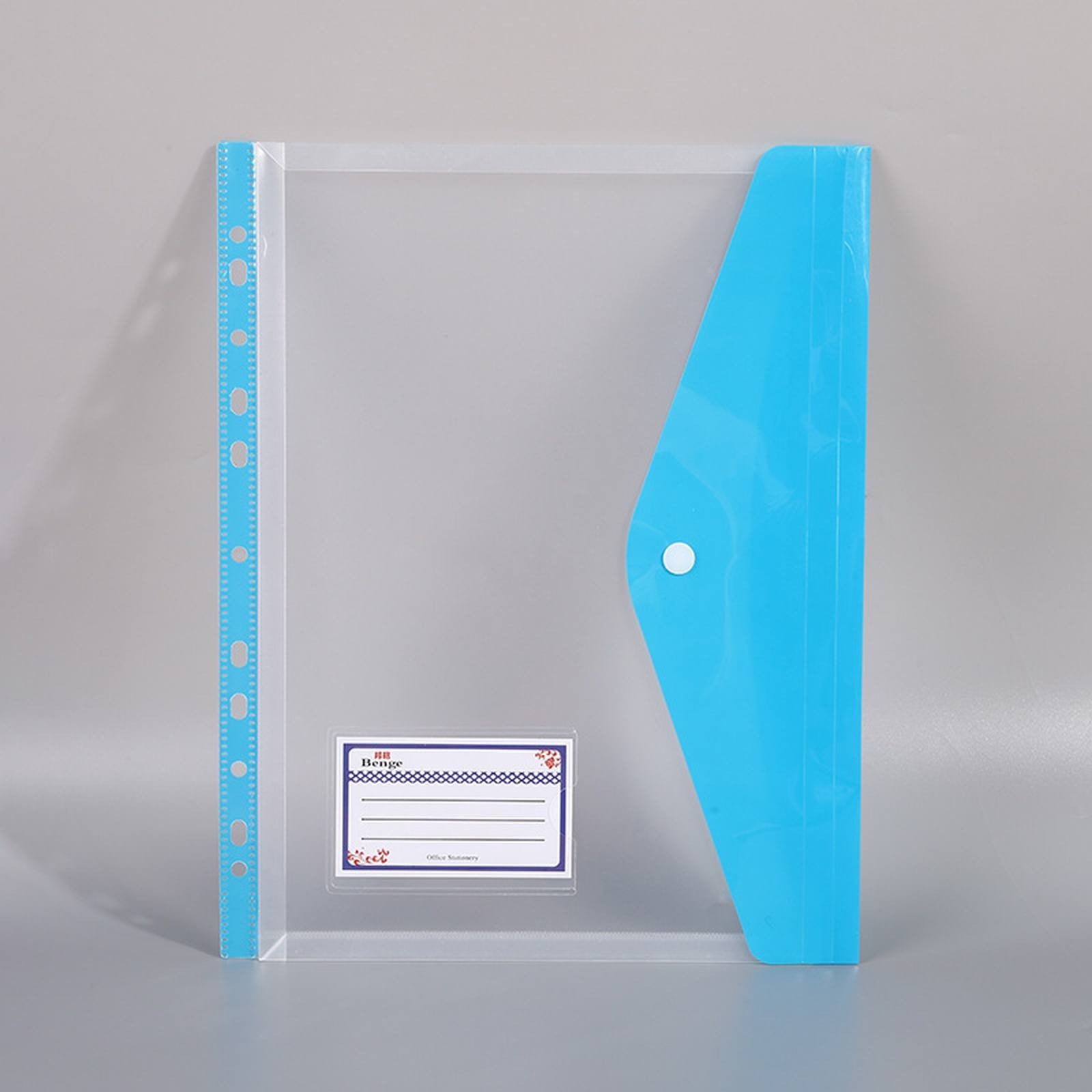 A4 Click File Bag Transparent with Business Card Pocket for School ...