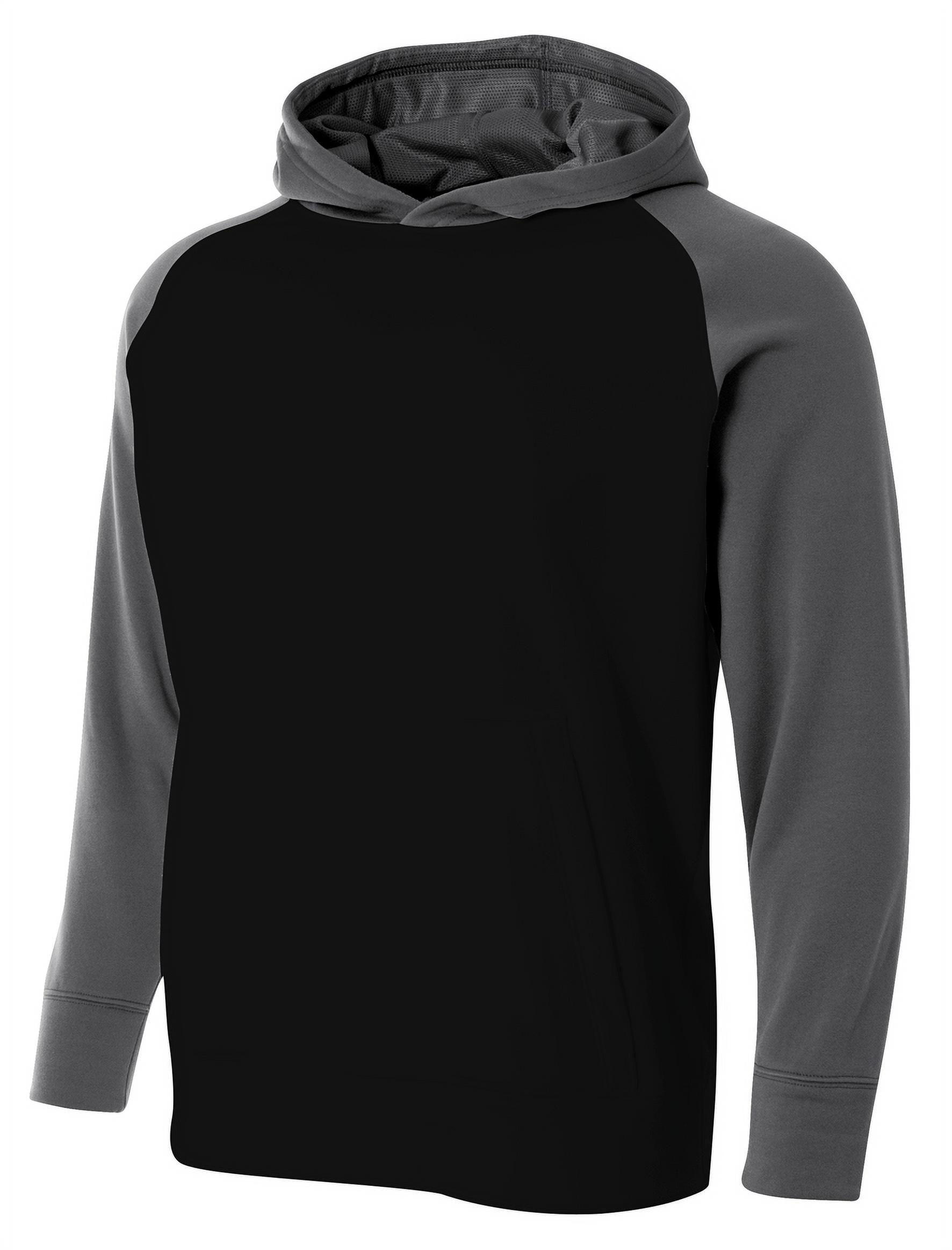 A4 Color Block Tech Fleece Hoodie For Youth Male in Black/Graphite ...