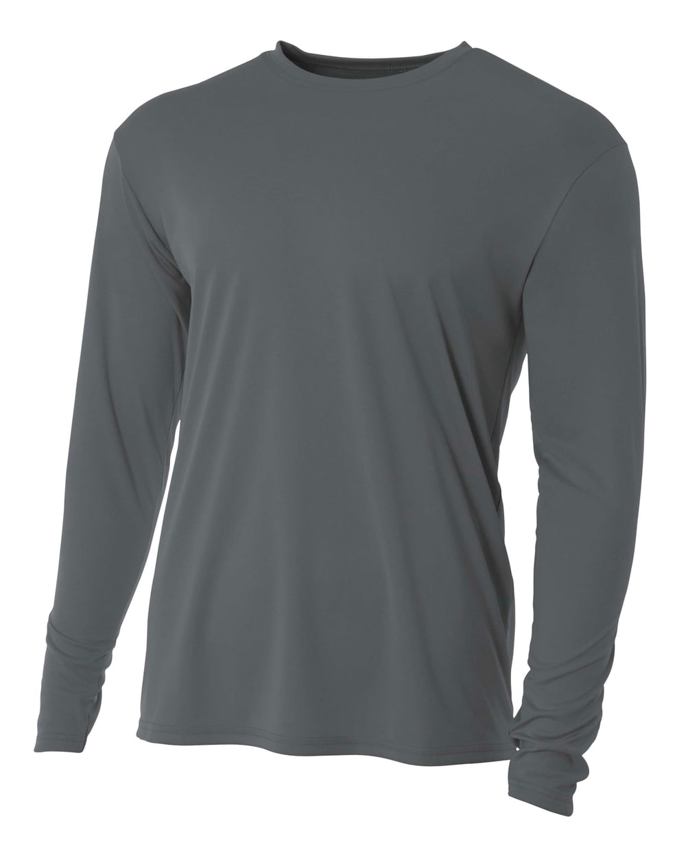A4 Cooling Performance Long Sleeve Crew For Men in Graphite | N3165 ...