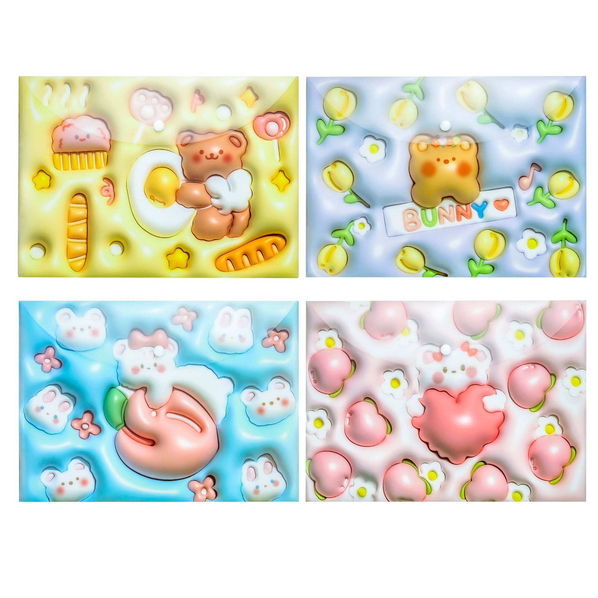 A4 Cute Simple File Bag Student Transparent Test Paper Bag Cartoon ...