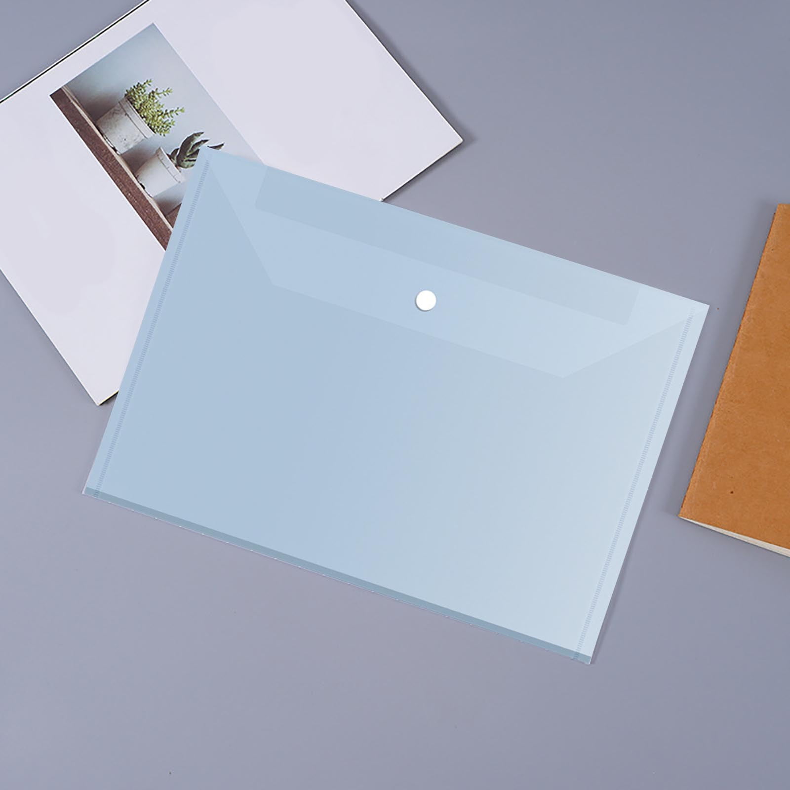 A4 Document Bag with Fasteners, Thickened Plastic Waterproof File ...