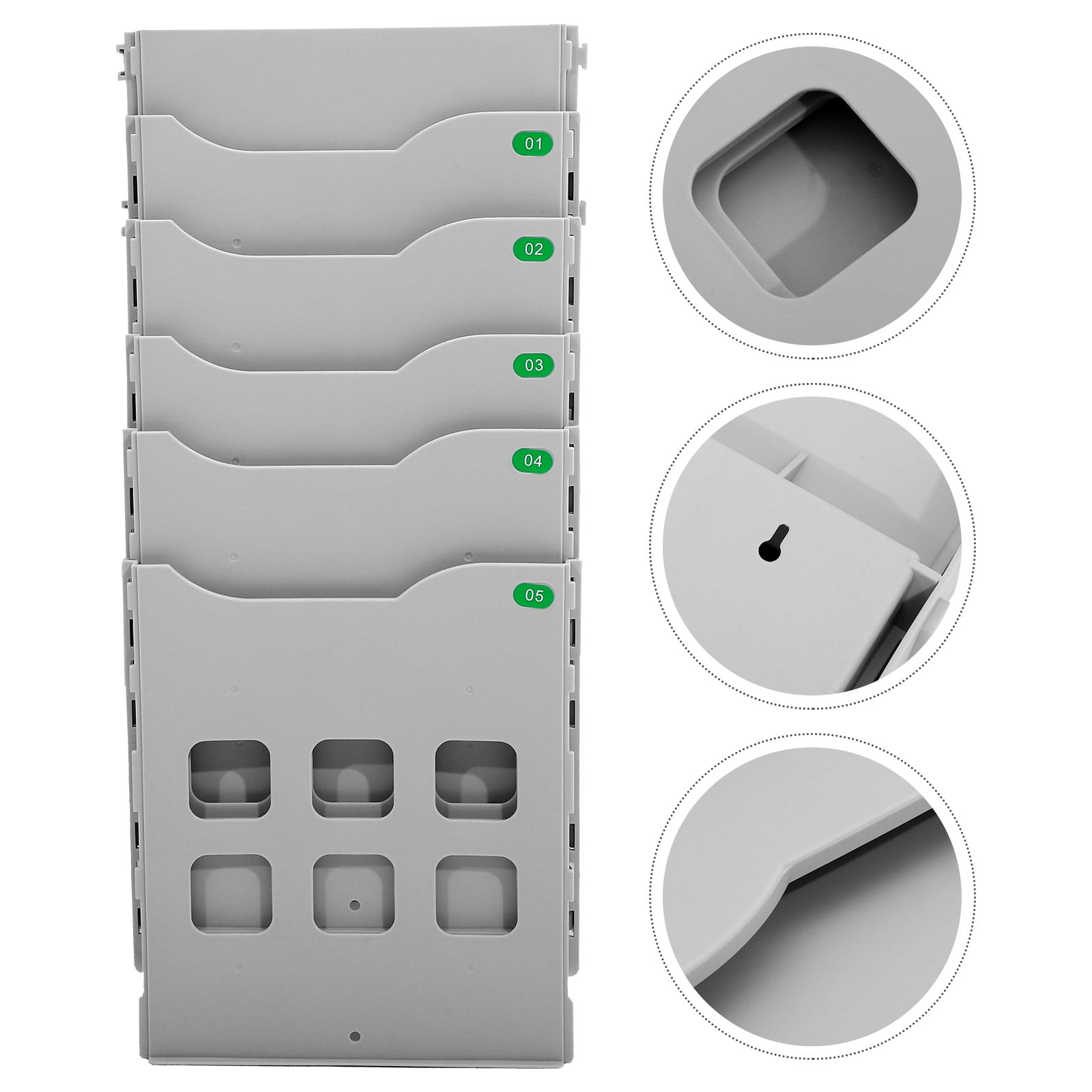 A4 Document Hanging Organizer Paper File Wall Mount Hanger 5 Slot ...