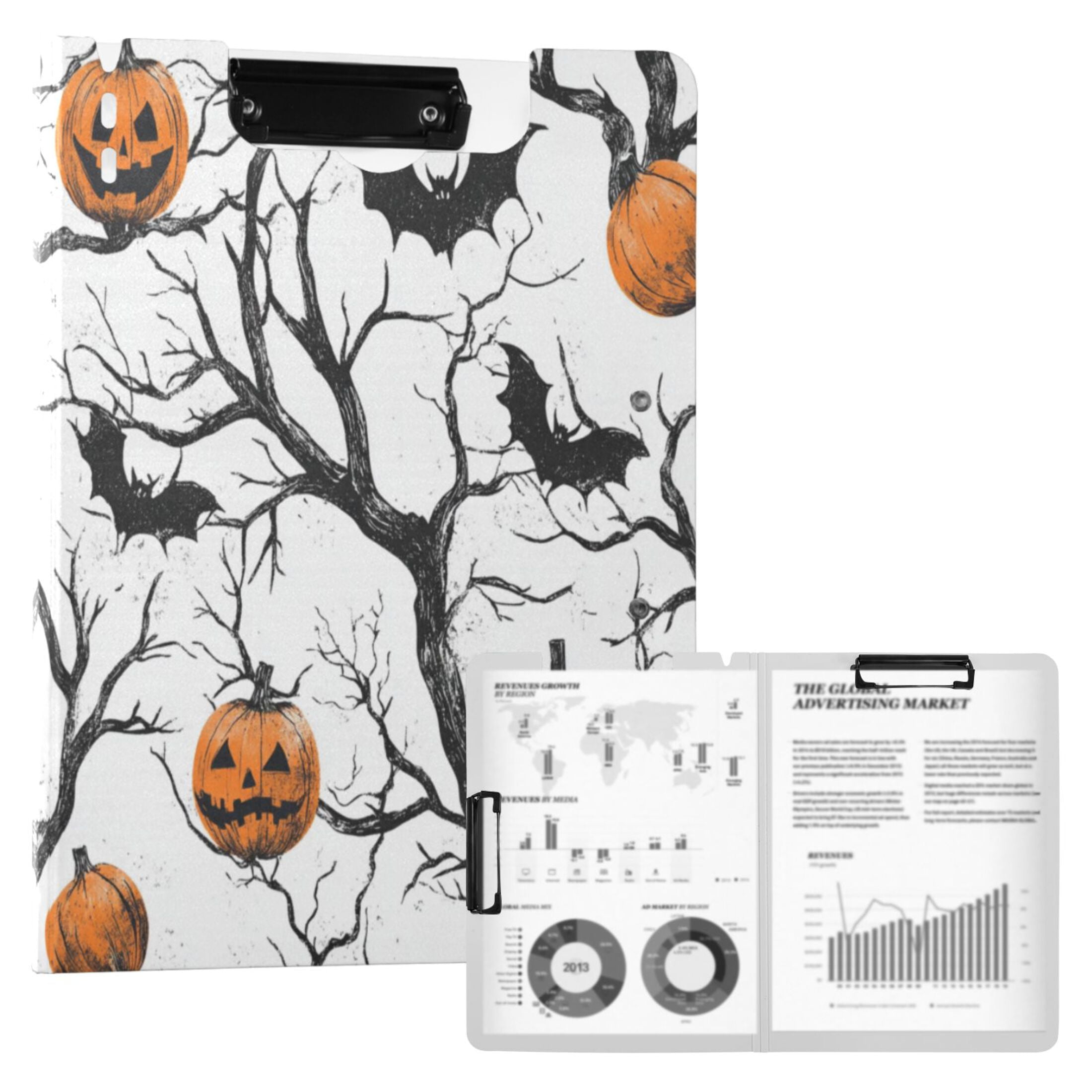 A4 Double Clip File Folder 18.9x12.6in Clipboards Foldable Binder Holds ...