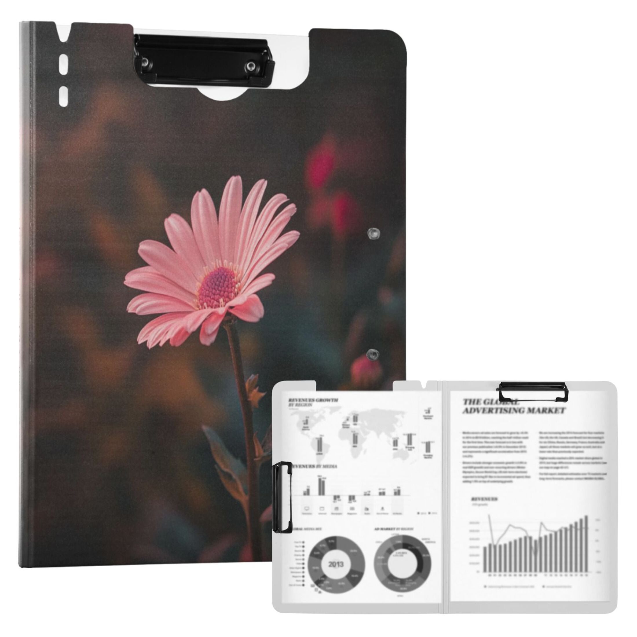A4 Double Clip File Folder 18.9x12.6in Clipboards Foldable Binder Holds ...