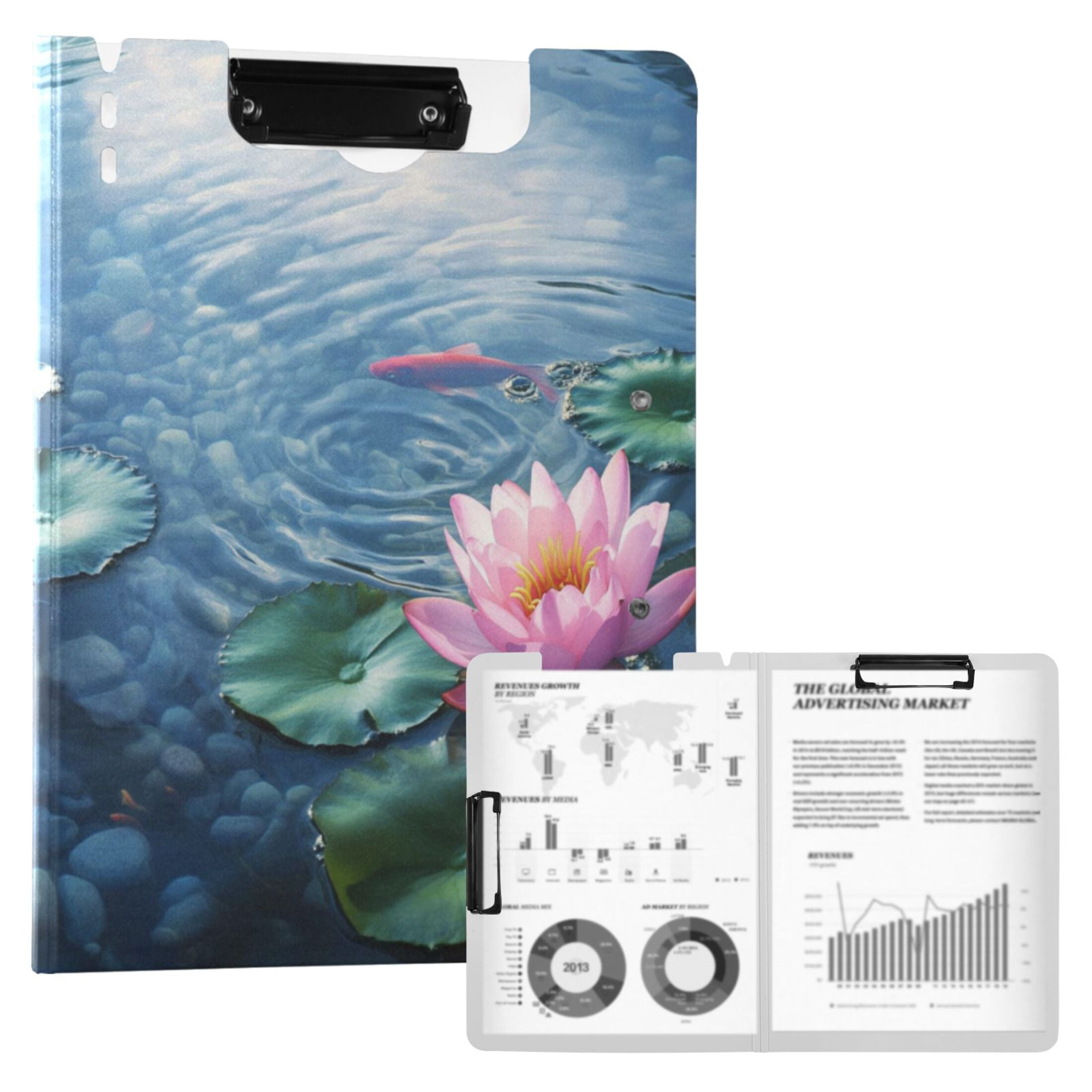 A4 Double Clip File Folder 18.9x12.6in Clipboards Foldable Binder Holds ...