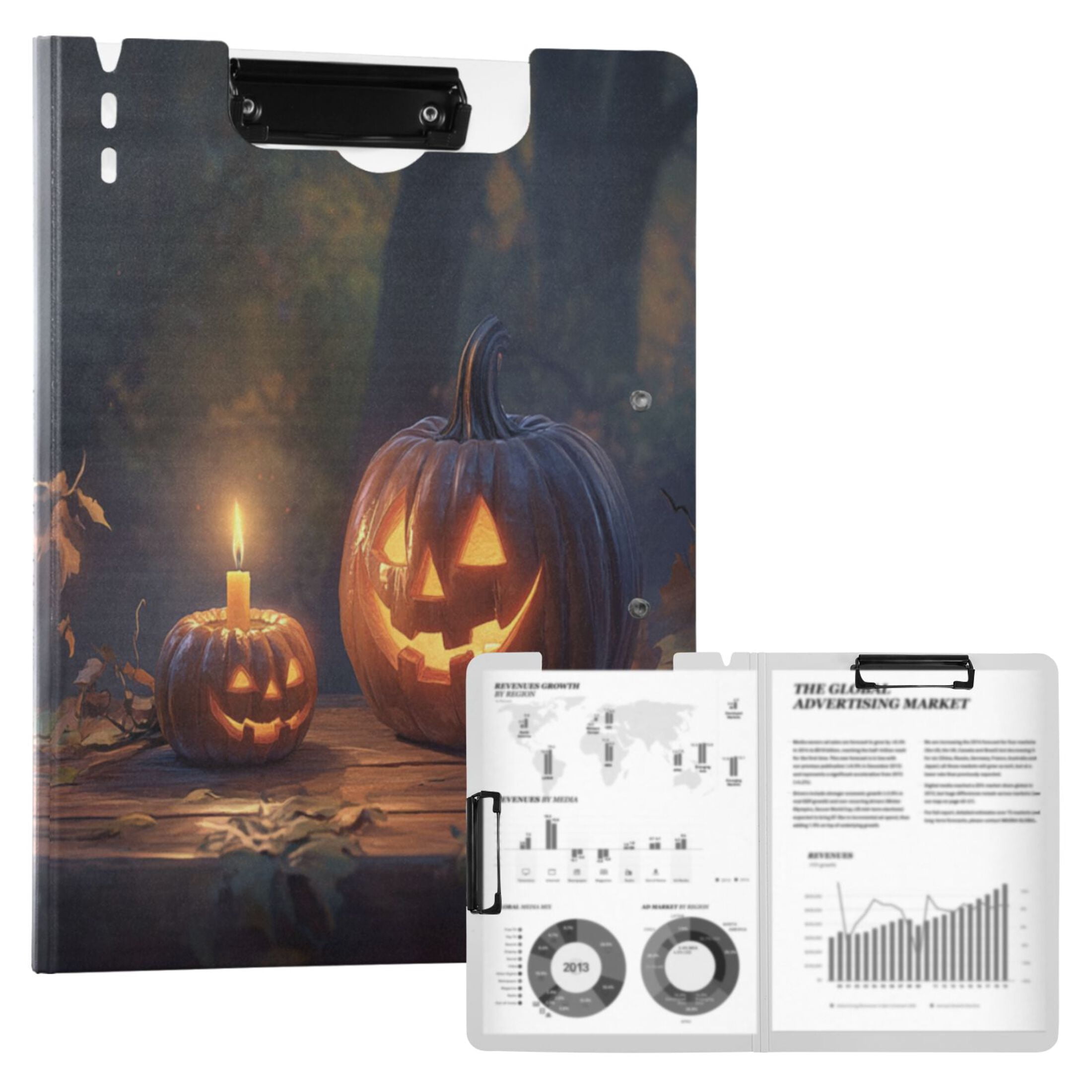 A4 Double Clip File Folder 18.9x12.6in Clipboards Foldable Binder Holds ...