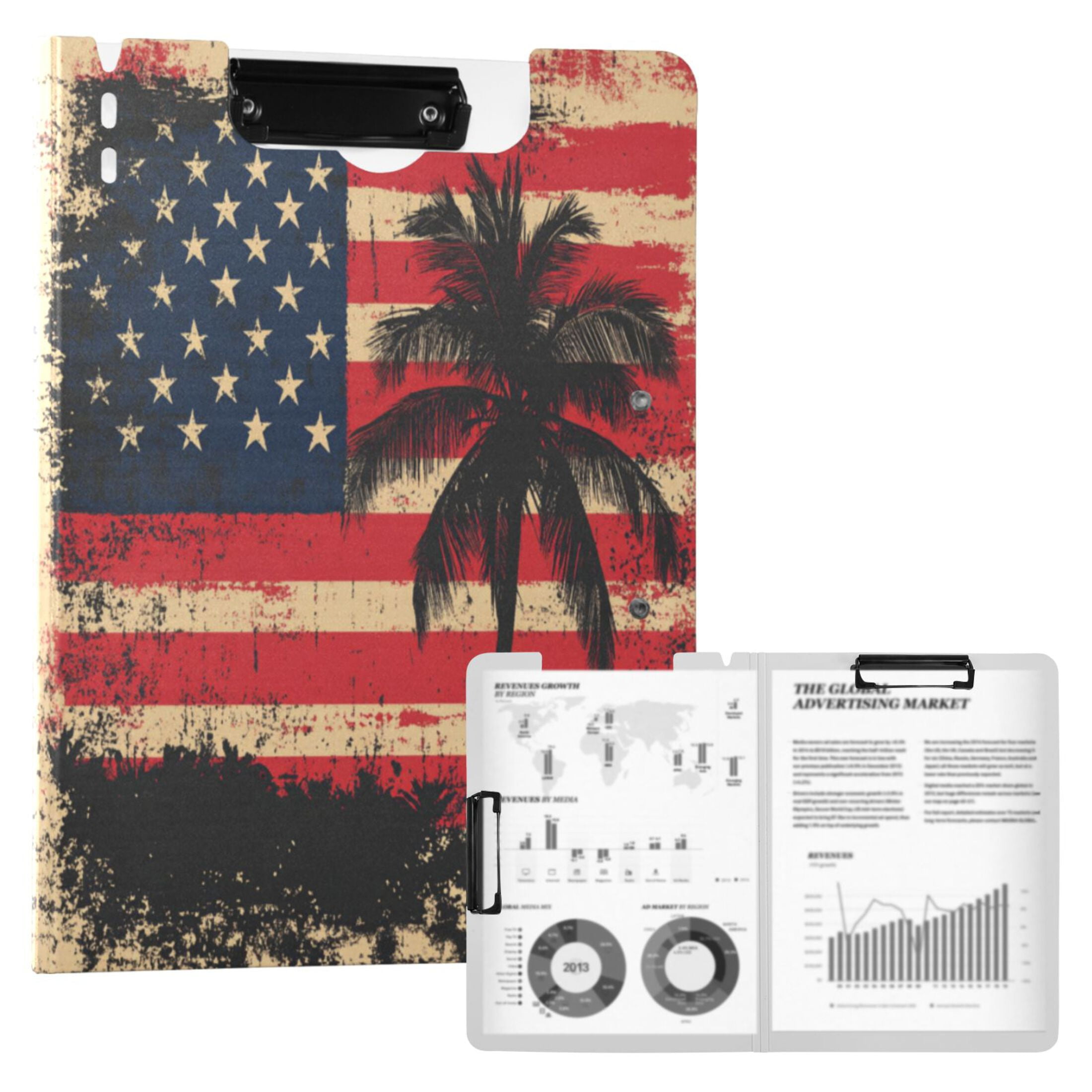 A4 Double Clip File Folder 18.9x12.6in Clipboards Foldable Binder Holds ...