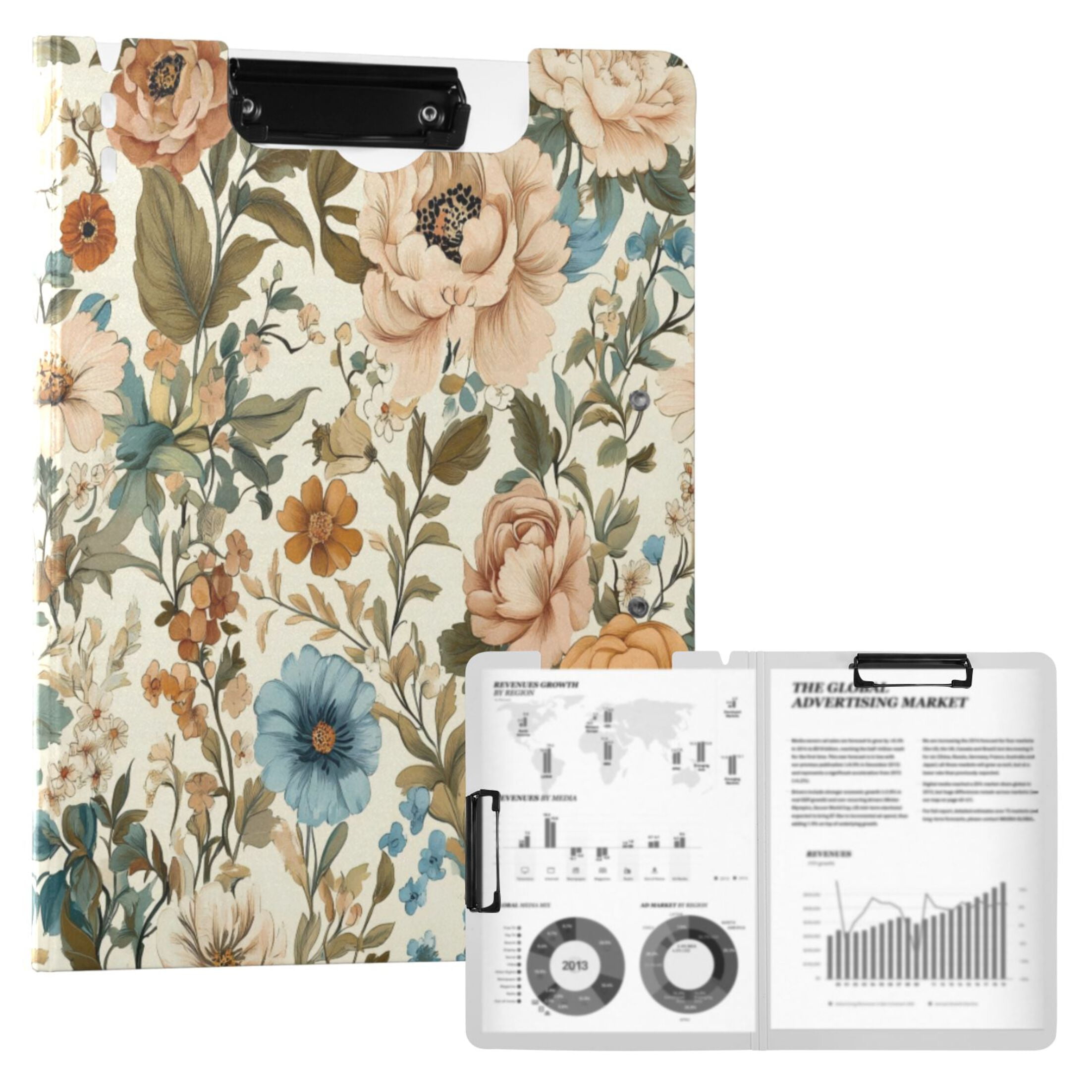 A4 Double Clip File Folder 18.9x12.6in Clipboards Foldable Binder Holds ...