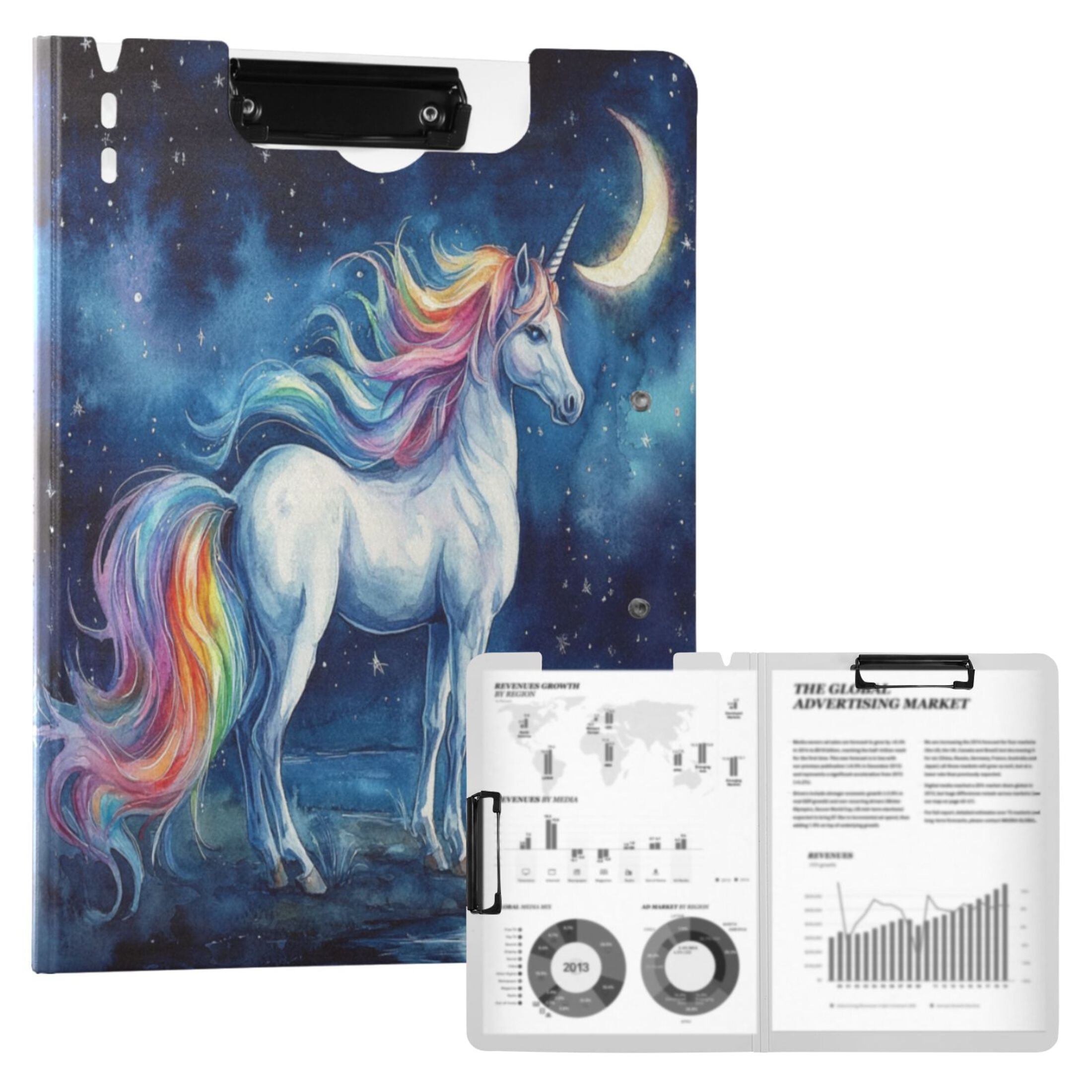 A4 Double Clip File Folder 18.9x12.6in Clipboards Foldable Binder Holds 80 Sheets Project Folder ...