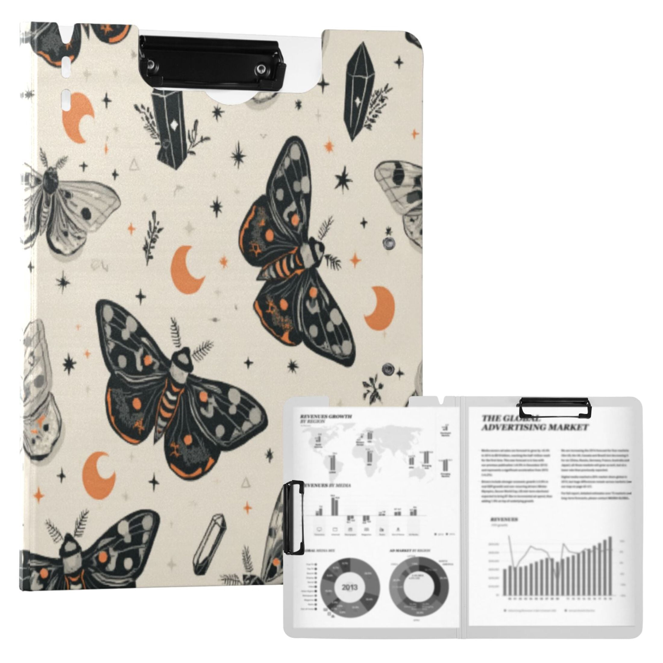 A4 Double Clip File Folder 18.9x12.6in Clipboards Foldable Binder Holds ...