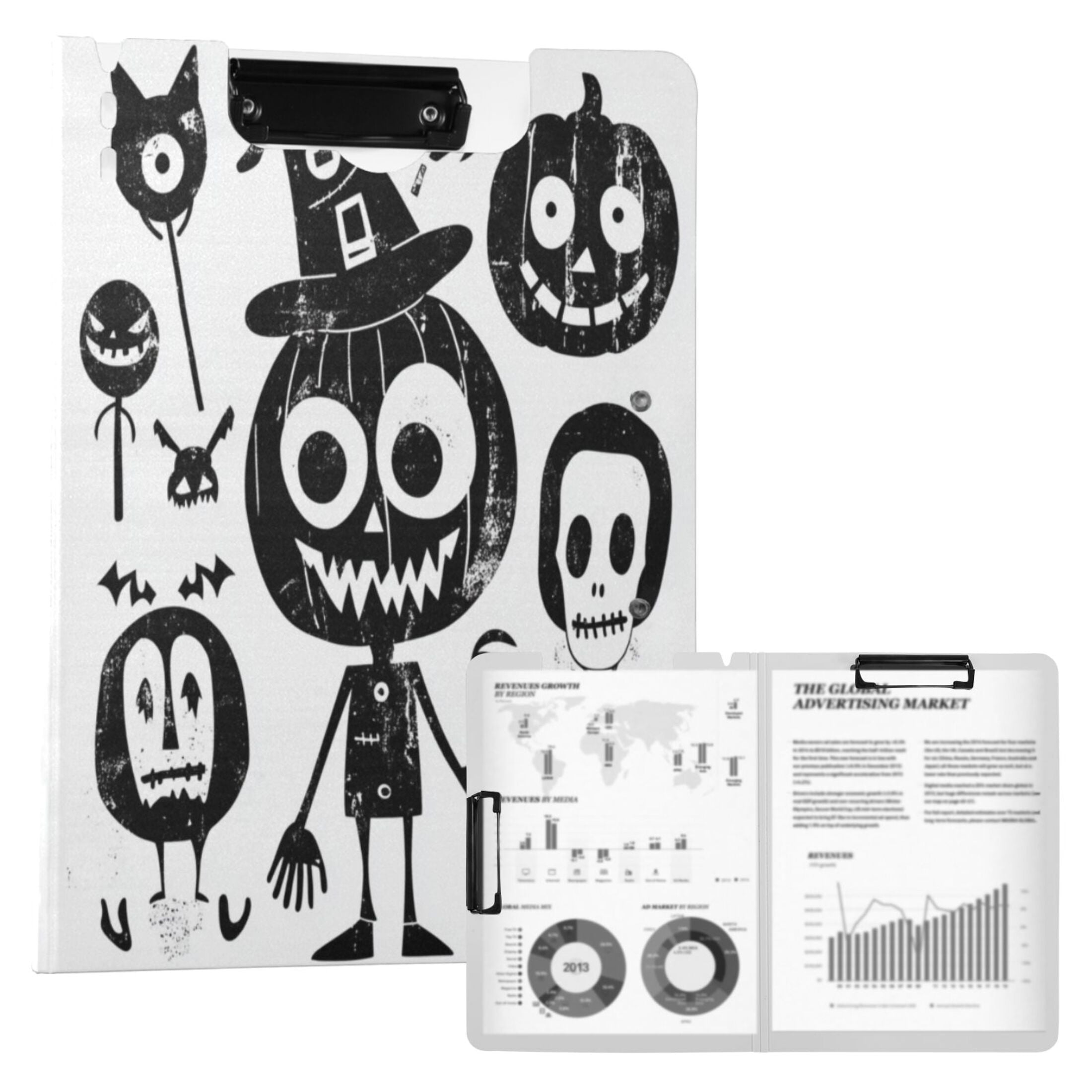 A4 Double Clip File Folder 18.9x12.6in Clipboards Foldable Binder Holds ...