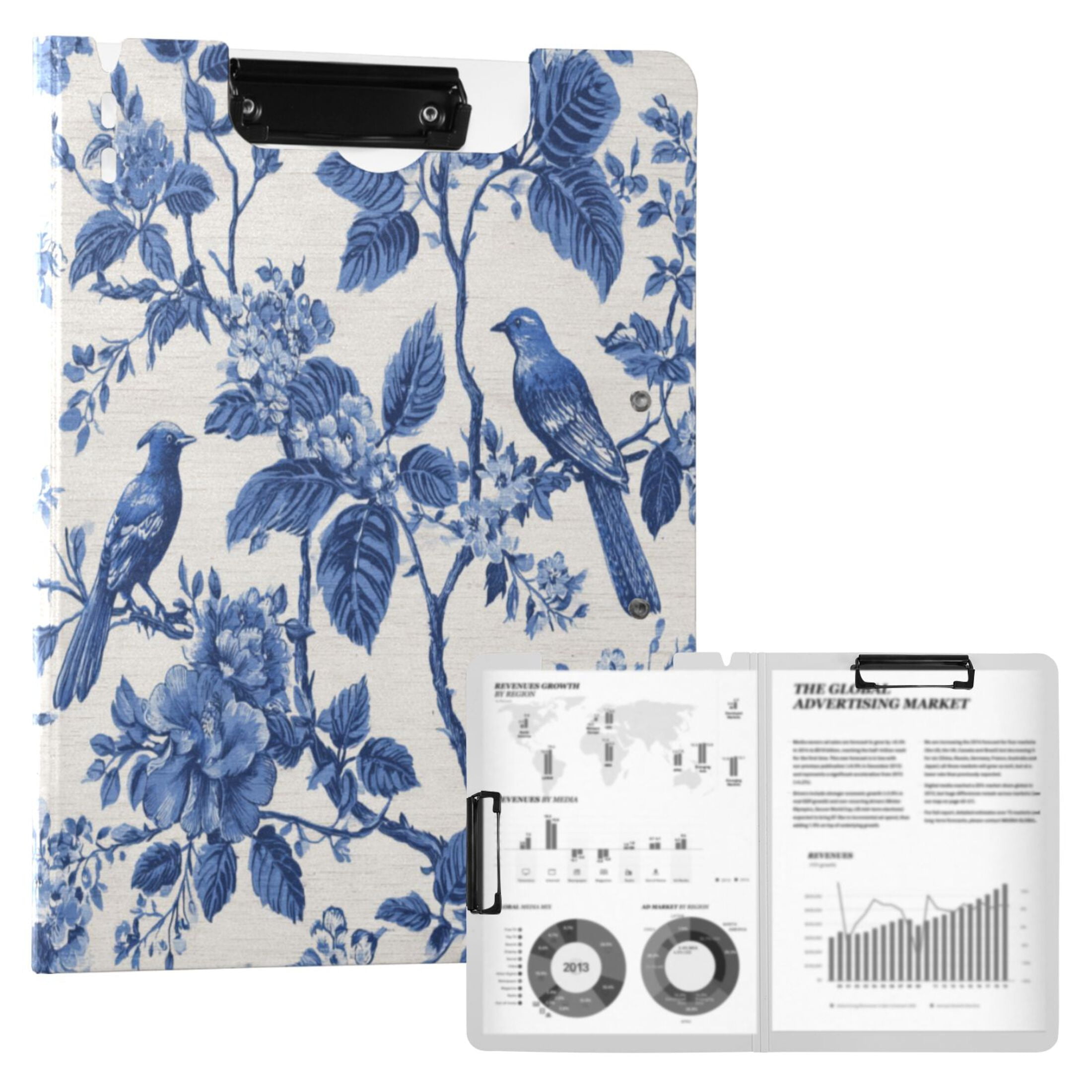 A4 Double Clip File Folder 18.9x12.6in Clipboards Foldable Binder Holds ...