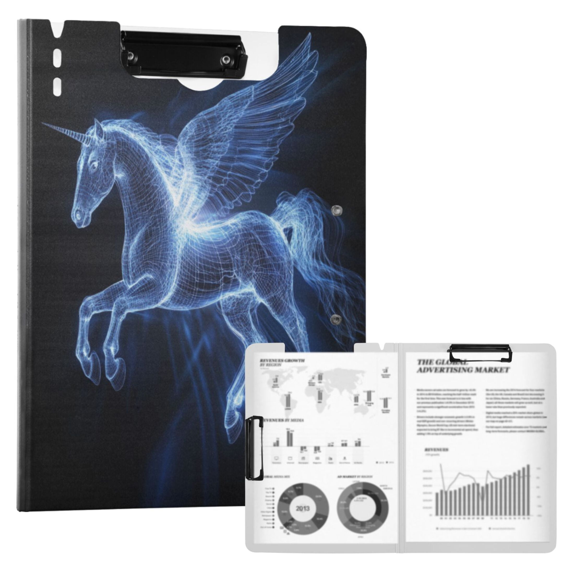 A4 Double Clip File Folder 18.9x12.6in Clipboards Foldable Binder Holds 80 Sheets Project Folder ...