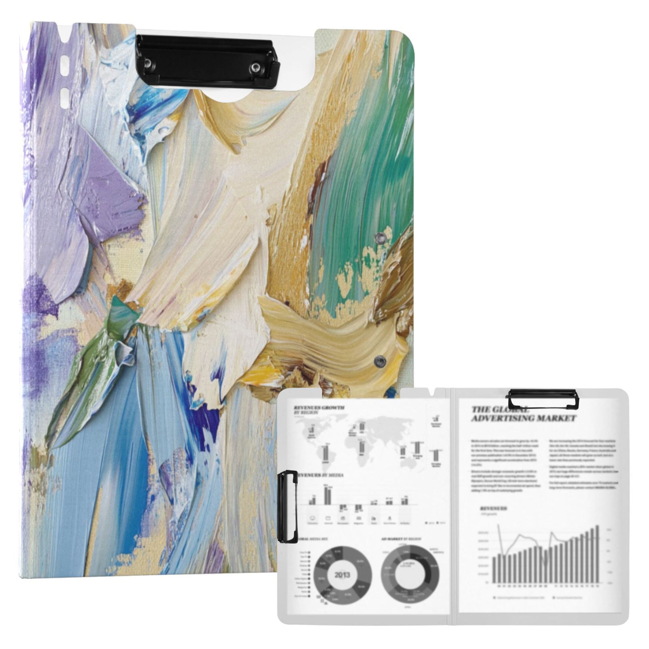 A4 Double Clip File Folder 18.9x12.6in Clipboards Foldable Binder Holds ...