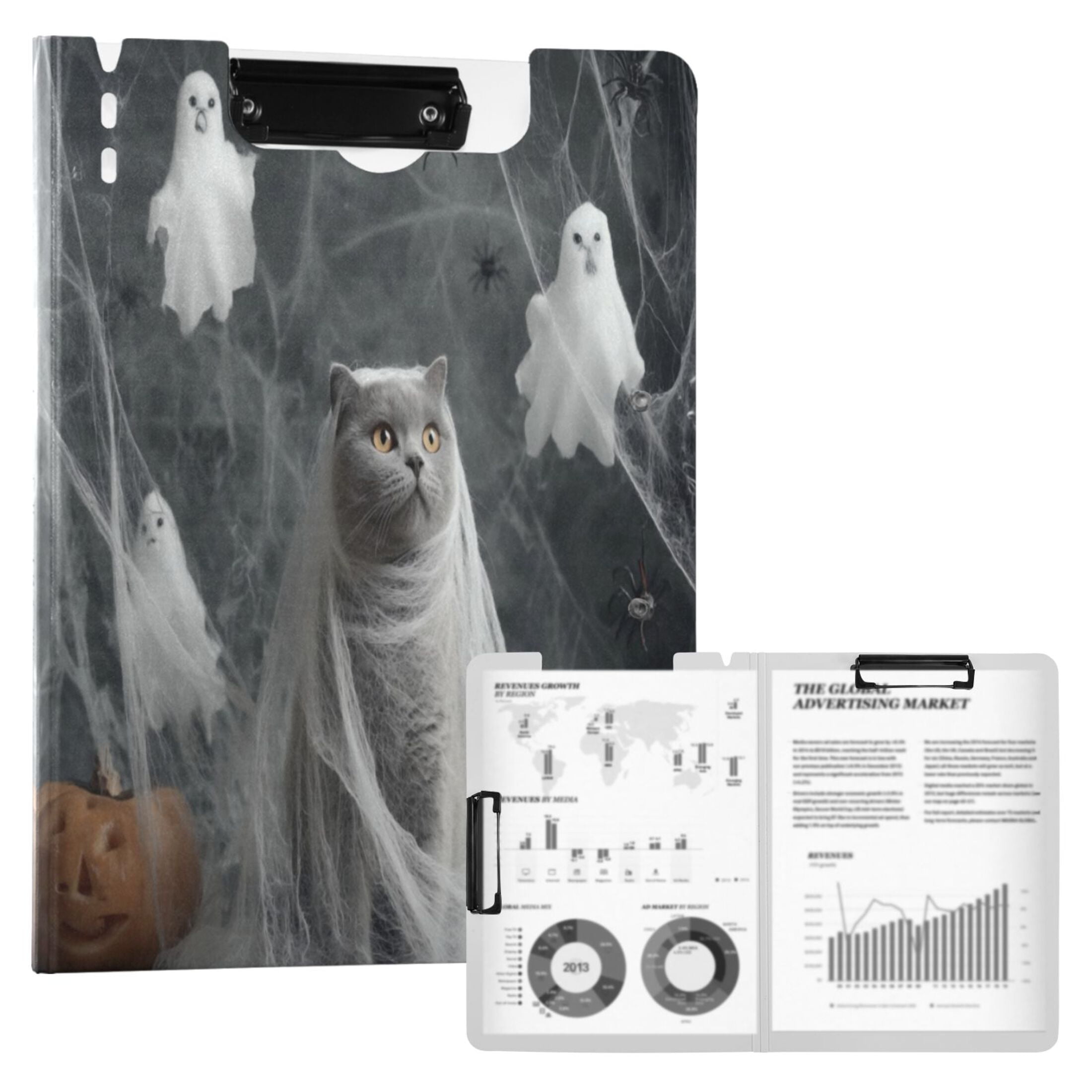 A4 Double Clip File Folder 18.9x12.6in Clipboards Foldable Binder Holds ...