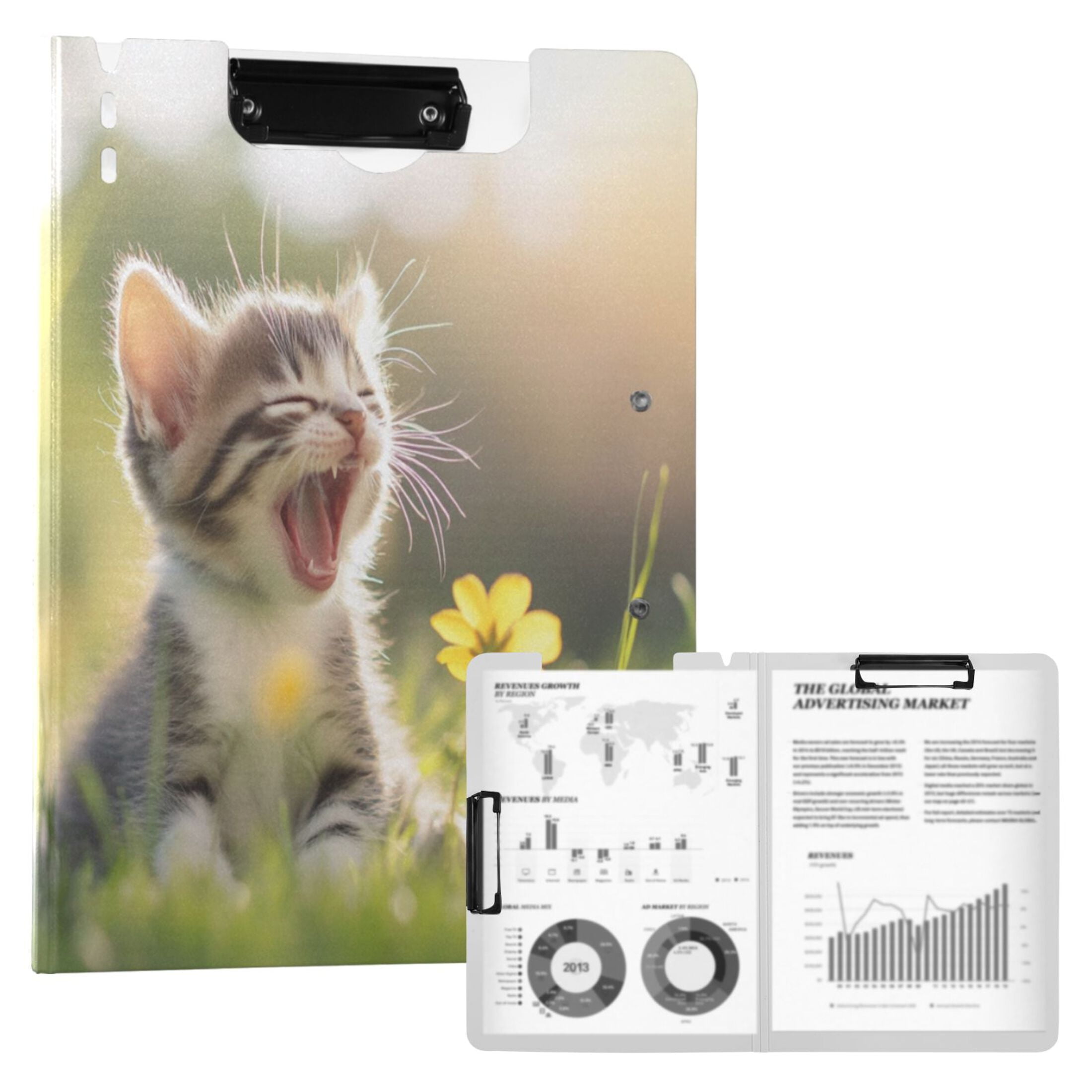 A4 Double Clip File Folder 18.9x12.6in Clipboards Foldable Binder Holds ...
