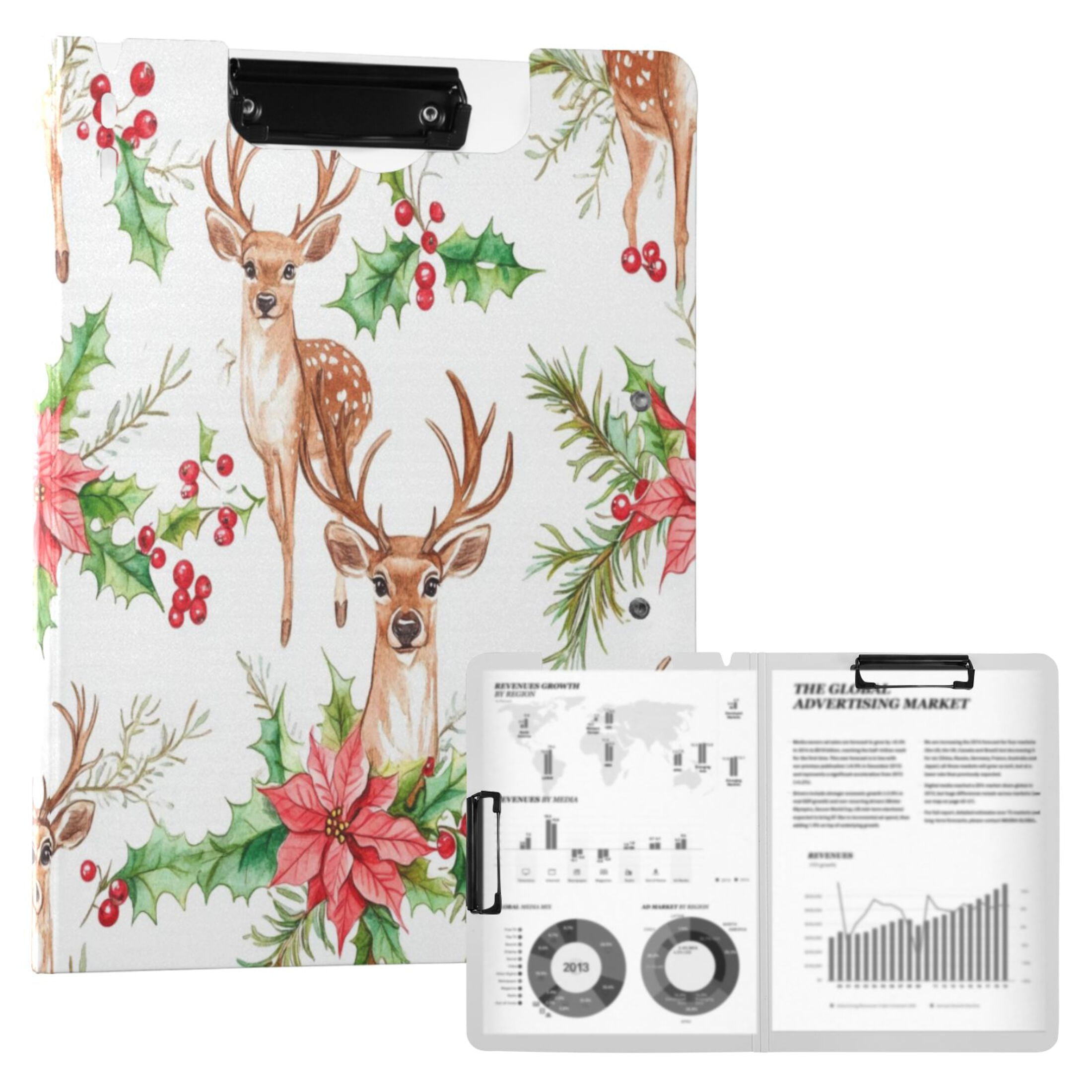 A4 Double Clip File Folder 18.9x12.6in Clipboards Foldable Binder Holds ...