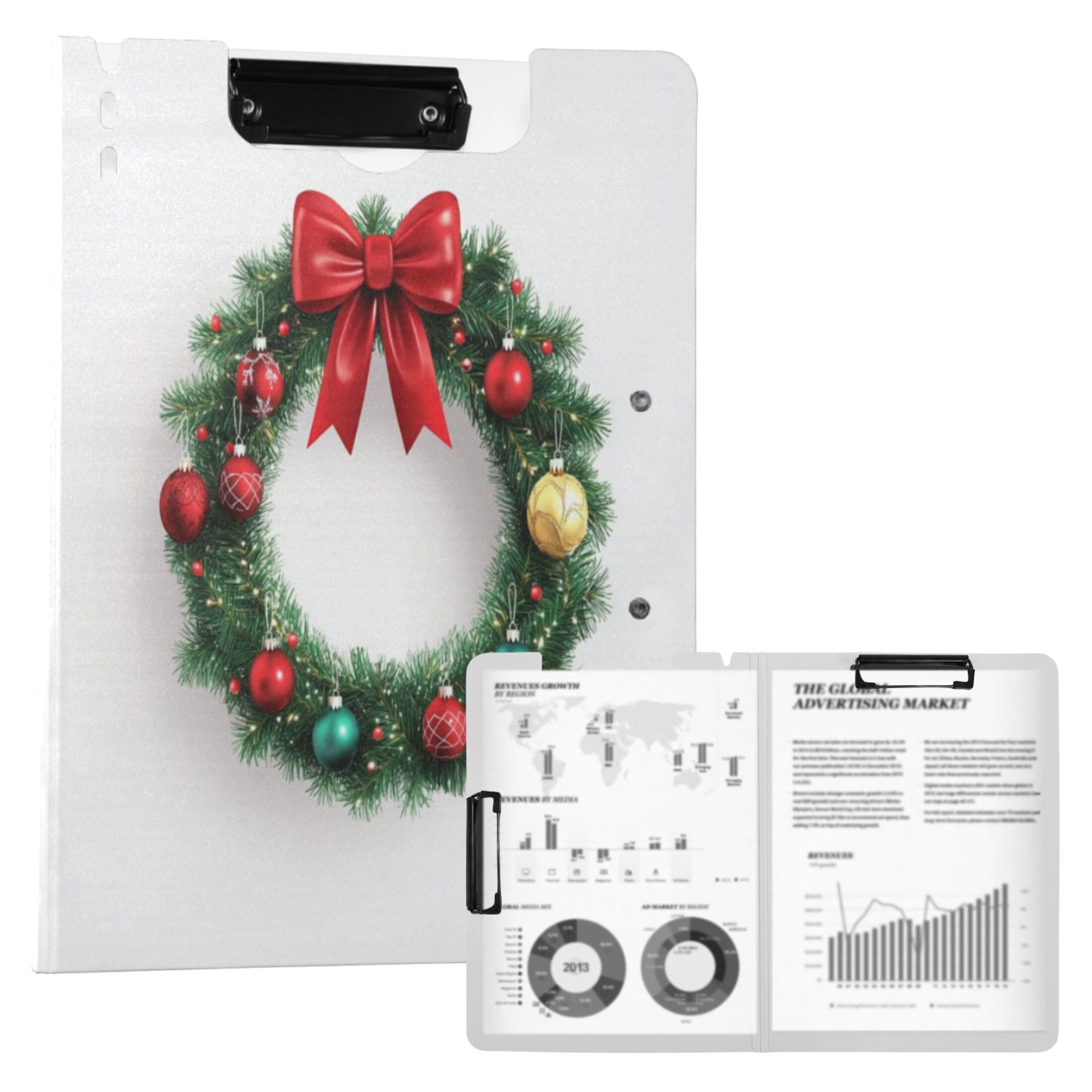 A4 Double Clip File Folder 18.9x12.6in Clipboards Foldable Binder Holds ...