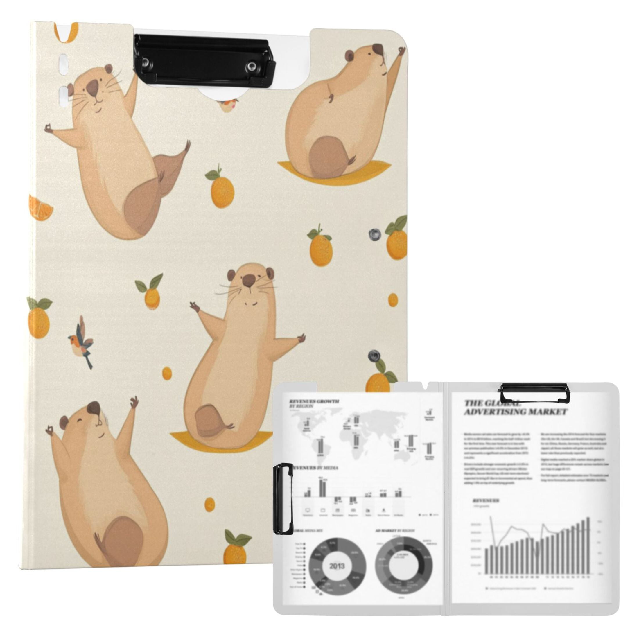 A4 Double Clip File Folder 18.9x12.6in Clipboards Foldable Binder Holds ...