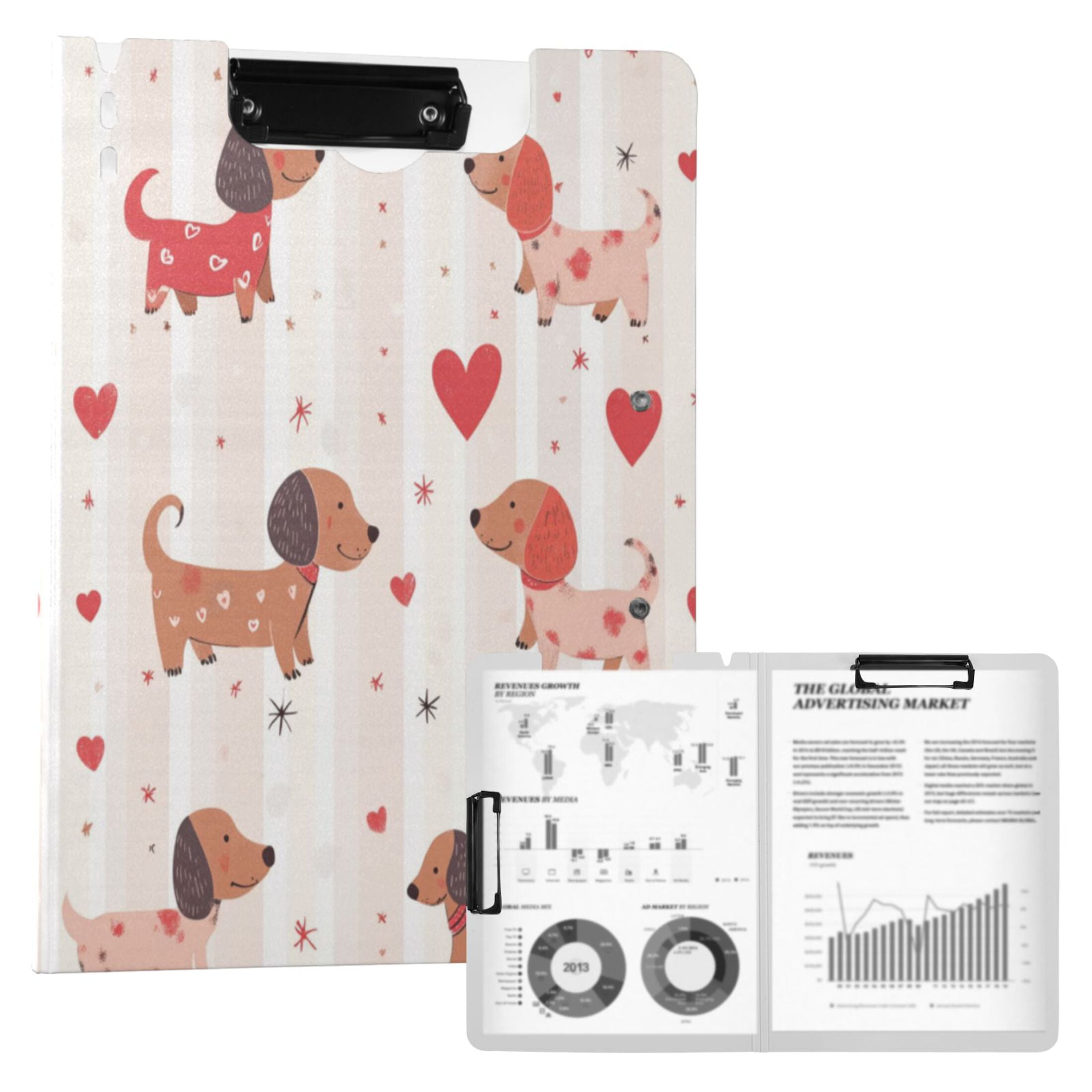 A4 Double Clip File Folder 18.9x12.6in Clipboards Foldable Binder Holds ...