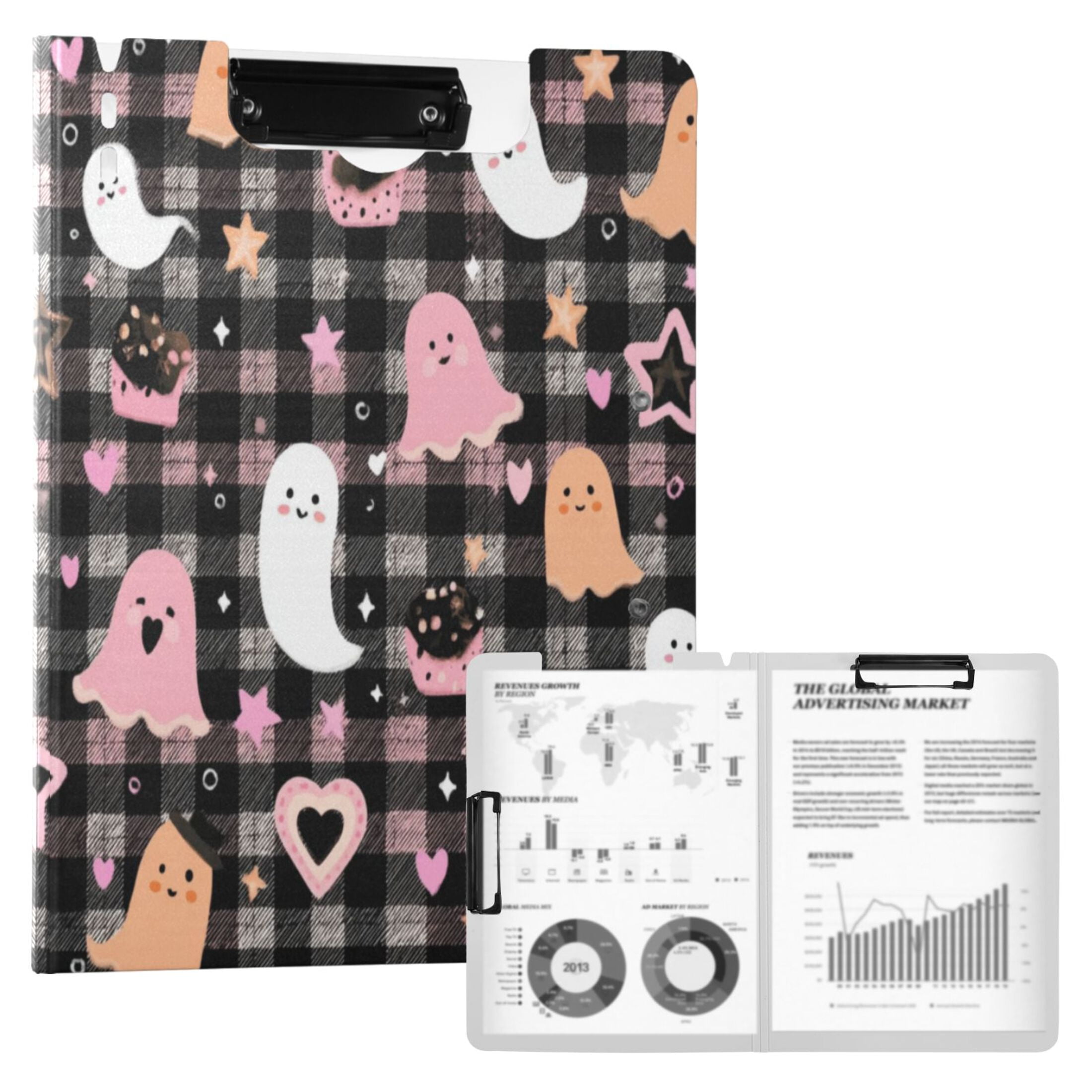 A4 Double Clip File Folder 18.9x12.6in Clipboards Foldable Binder Holds ...