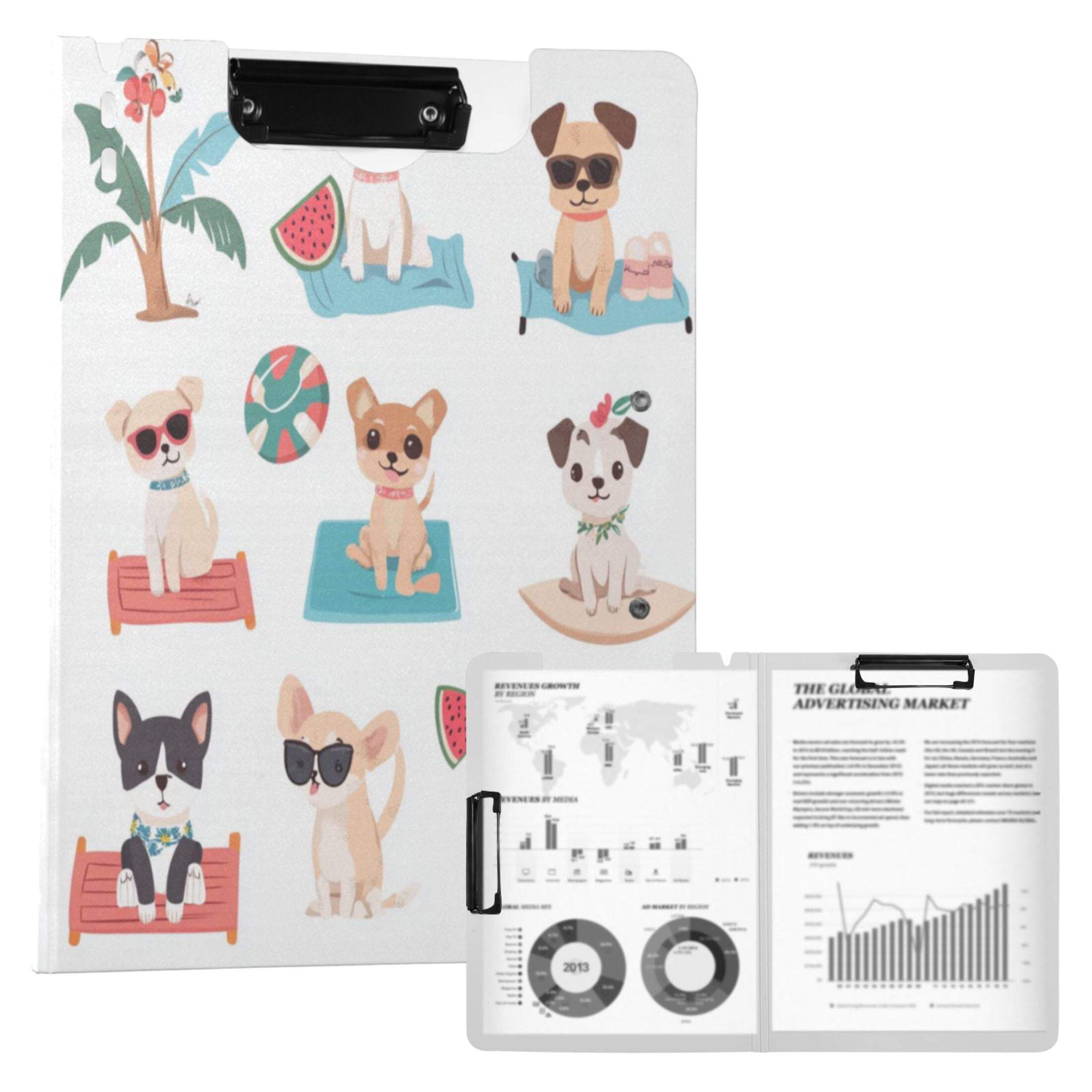 A4 Double Clip File Folder 18.9x12.6in Clipboards Foldable Binder Holds ...
