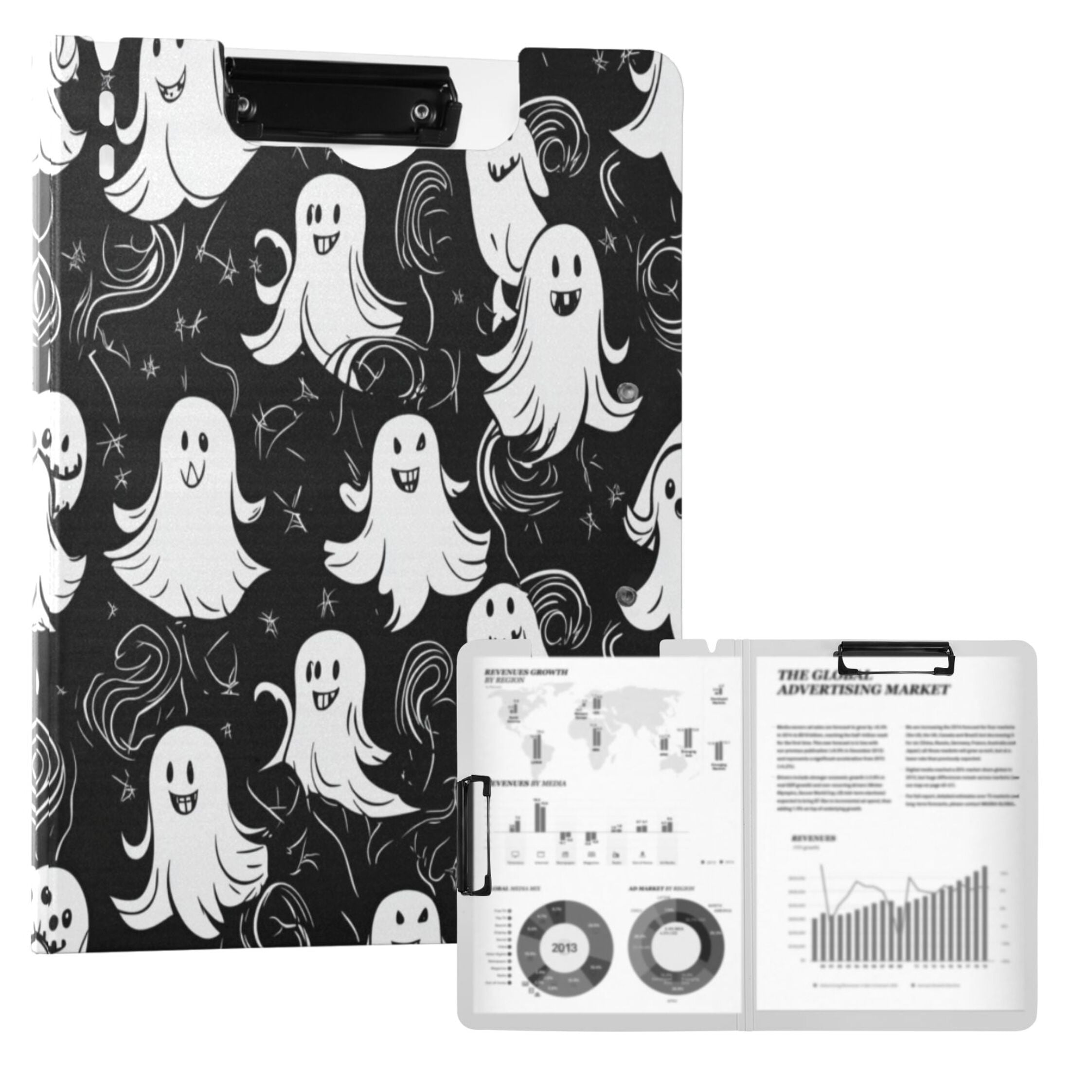 A4 Double Clip File Folder 18.9x12.6in Clipboards Foldable Binder Holds ...