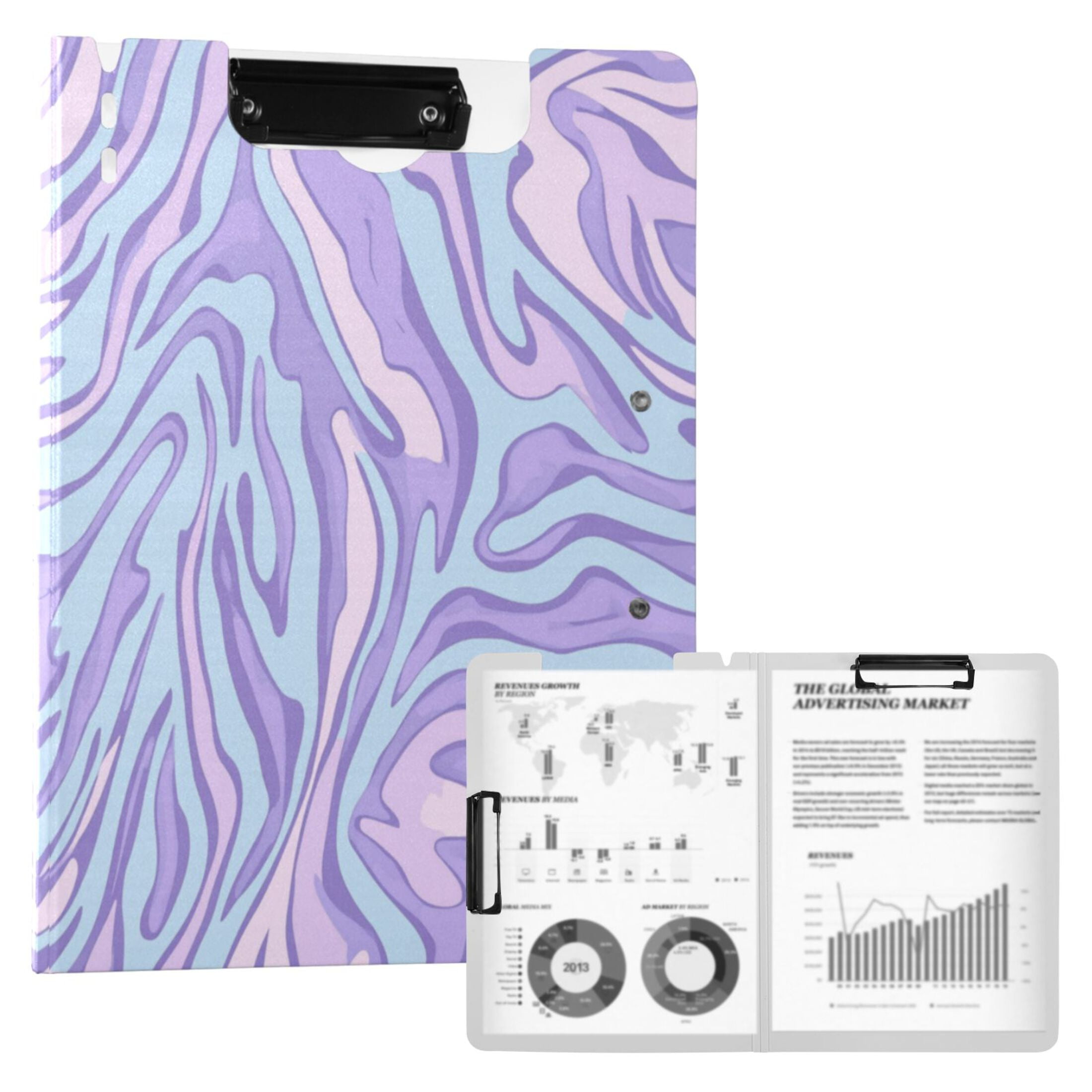 A4 Double Clip File Folder 18.9x12.6in Clipboards Foldable Binder Holds ...