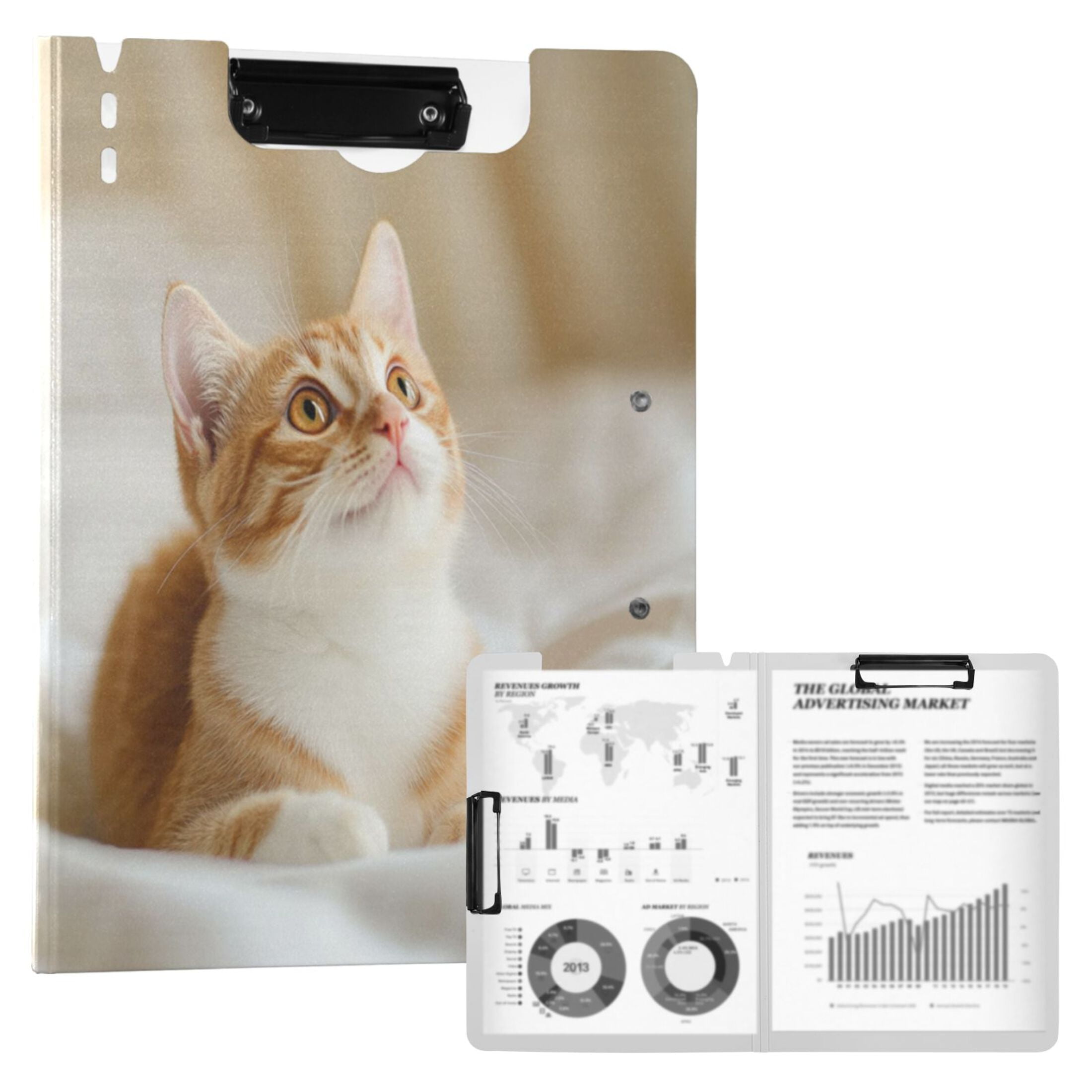 A4 Double Clip File Folder 18.9x12.6in Clipboards Foldable Binder Holds ...