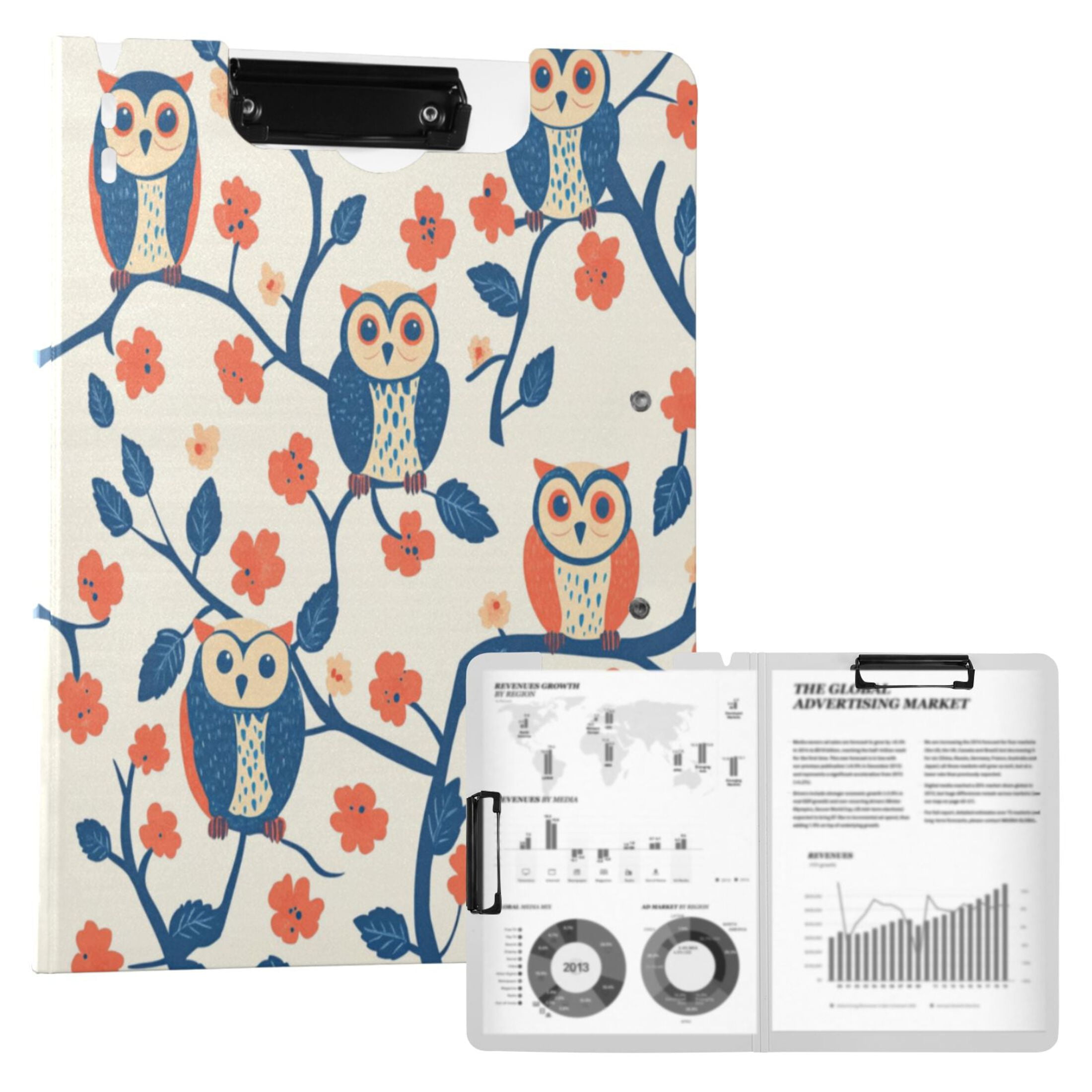 A4 Double Clip File Folder 18.9x12.6in Clipboards Foldable Binder Holds ...