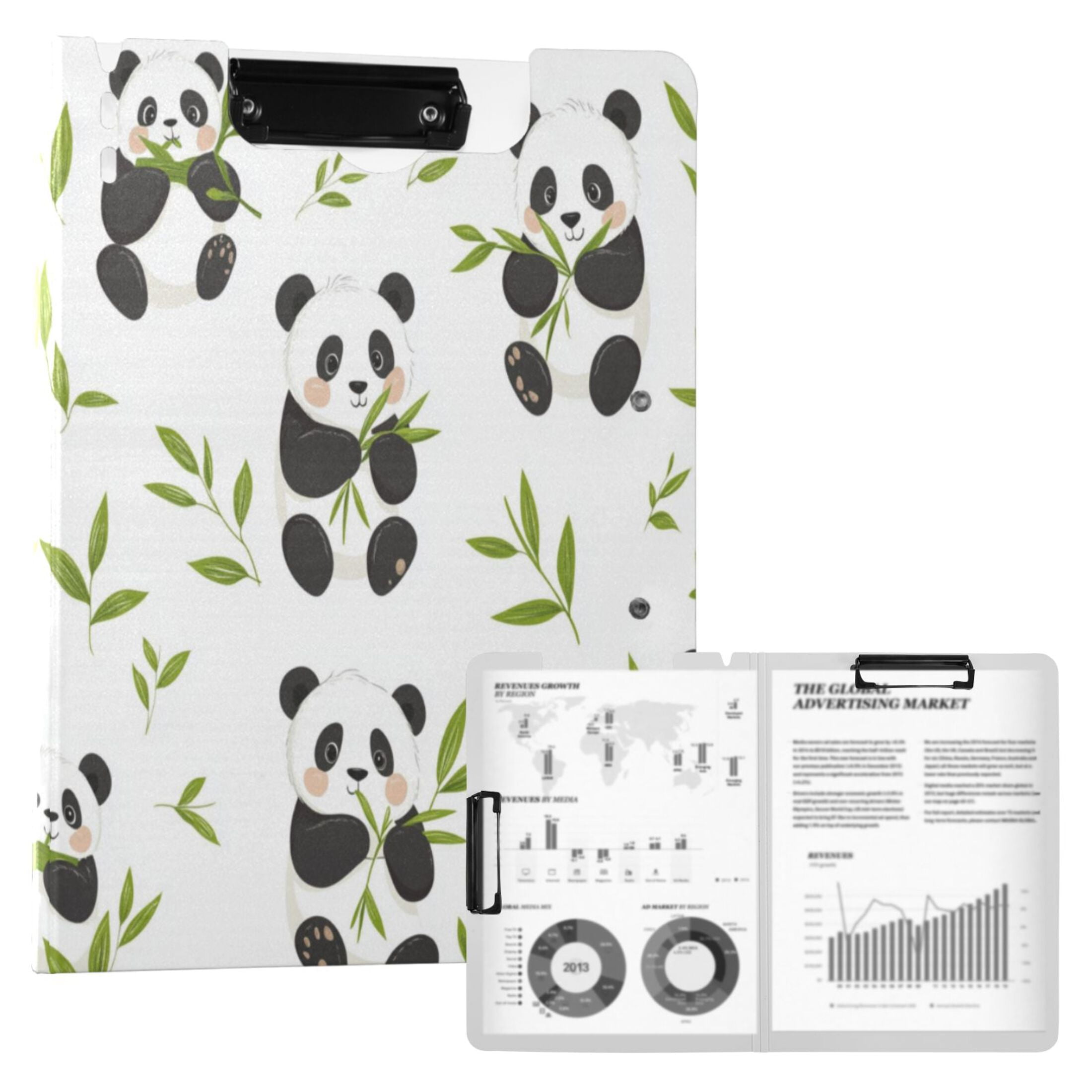 A4 Double Clip File Folder 18.9x12.6in Clipboards Foldable Binder Holds ...