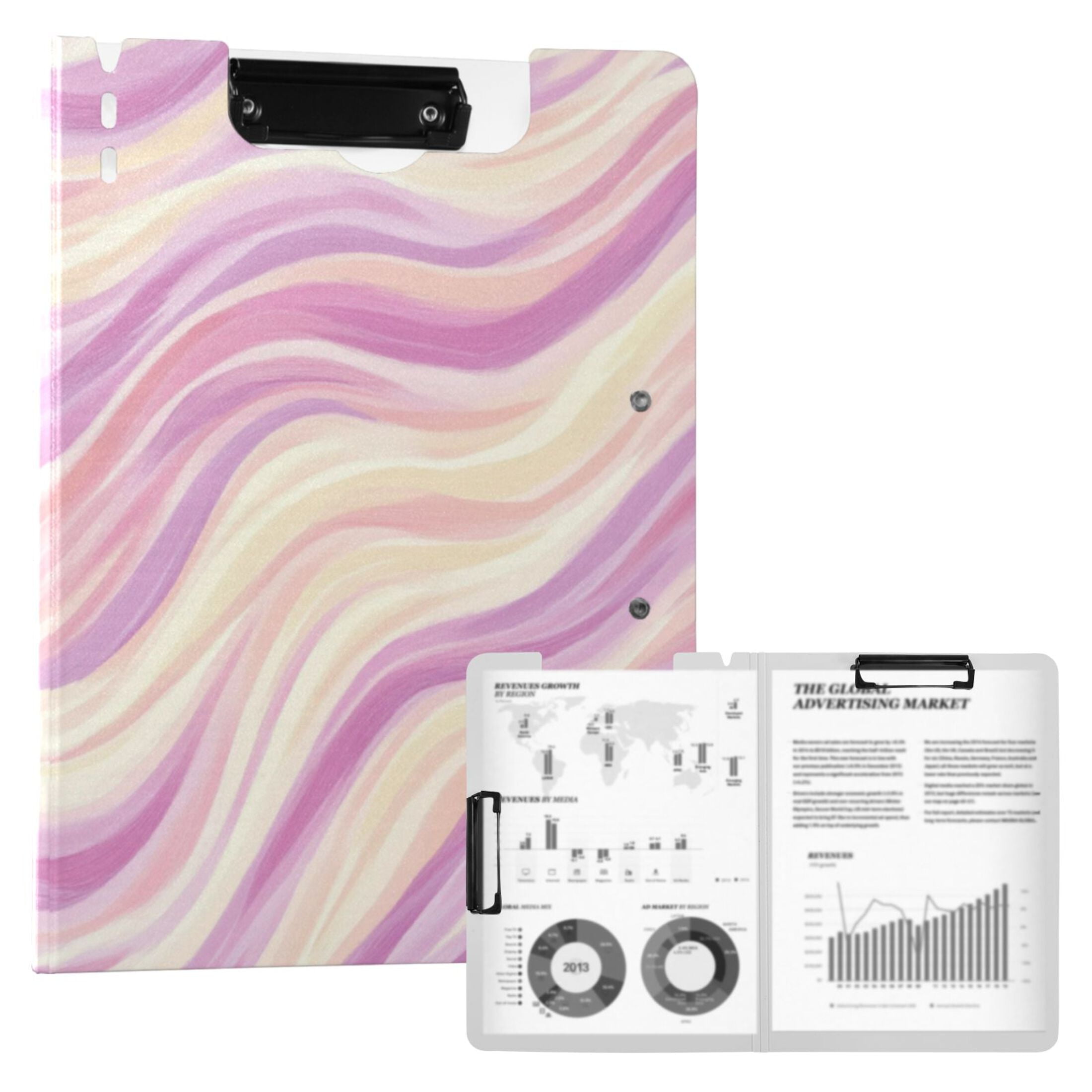 A4 Double Clip File Folder 18.9x12.6in Clipboards Foldable Binder Holds ...
