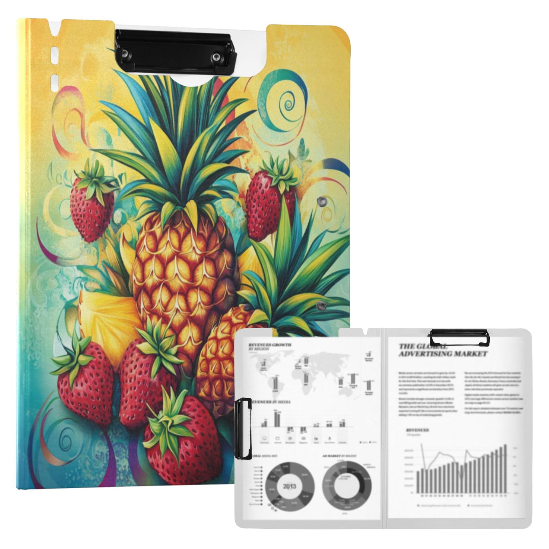 A4 Double Clip File Folder 18.9x12.6in Clipboards Foldable Binder Holds ...