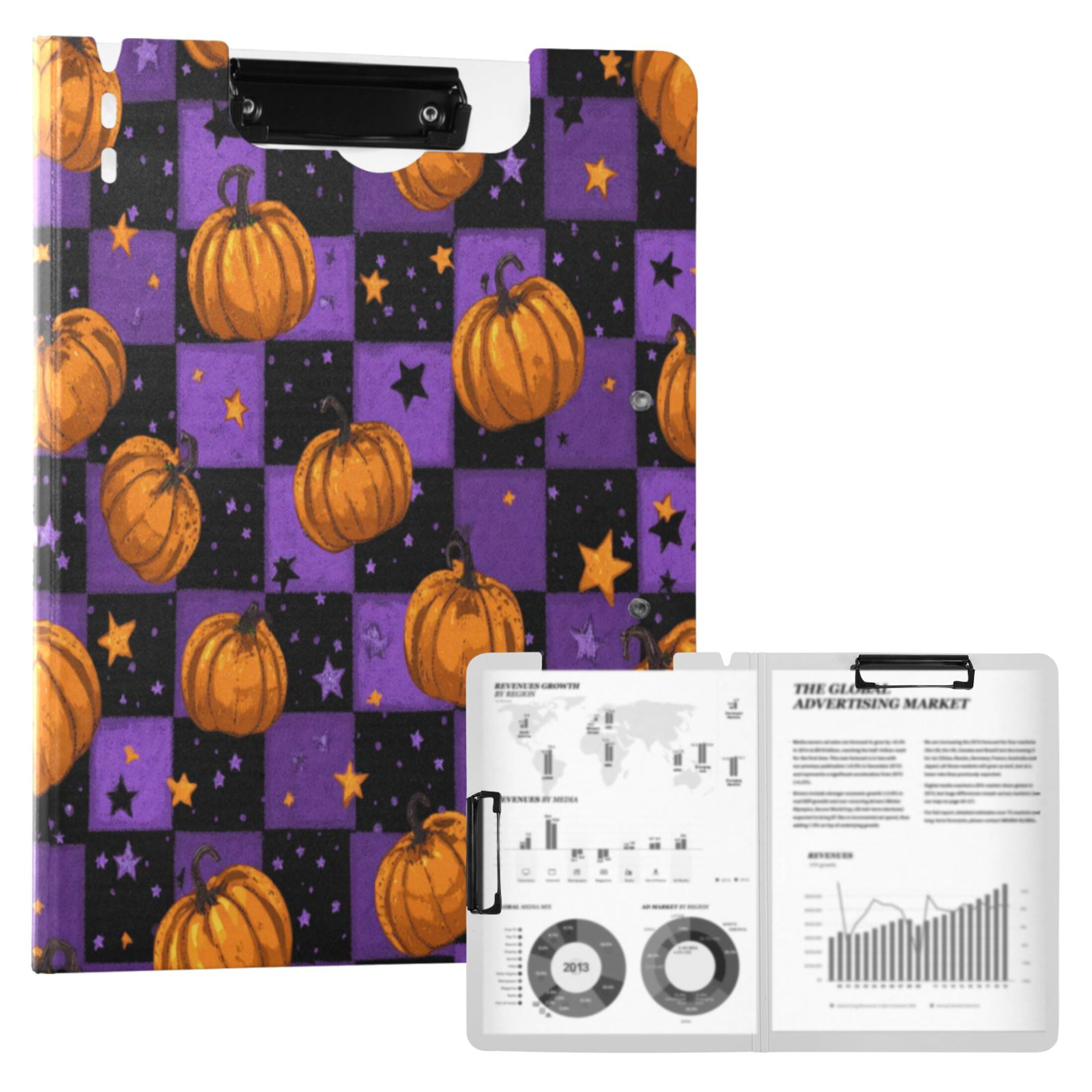 A4 Double Clip File Folder 18.9x12.6in Clipboards Foldable Binder Holds ...