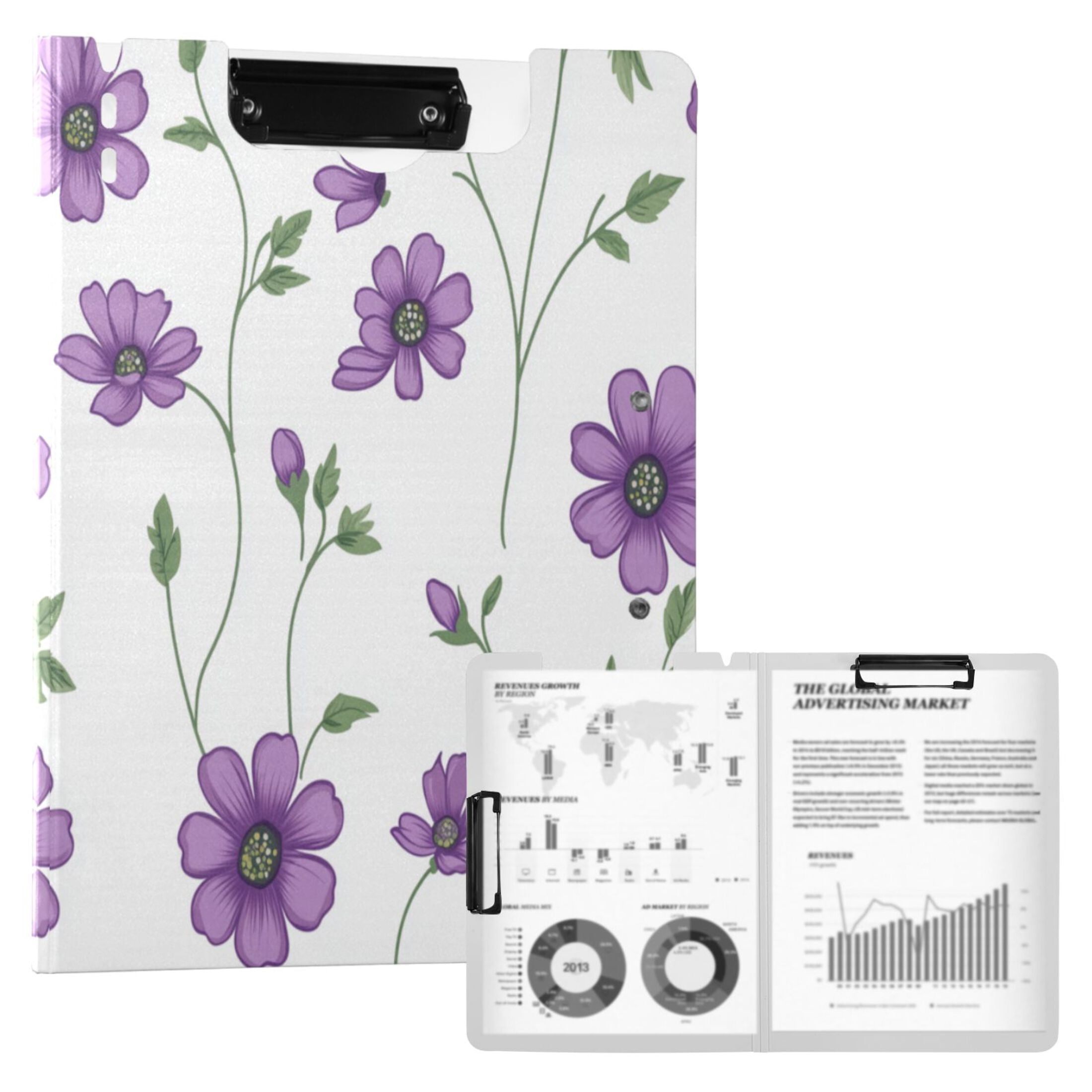 A4 Double Clip File Folder 18.9x12.6in Clipboards Foldable Binder Holds ...